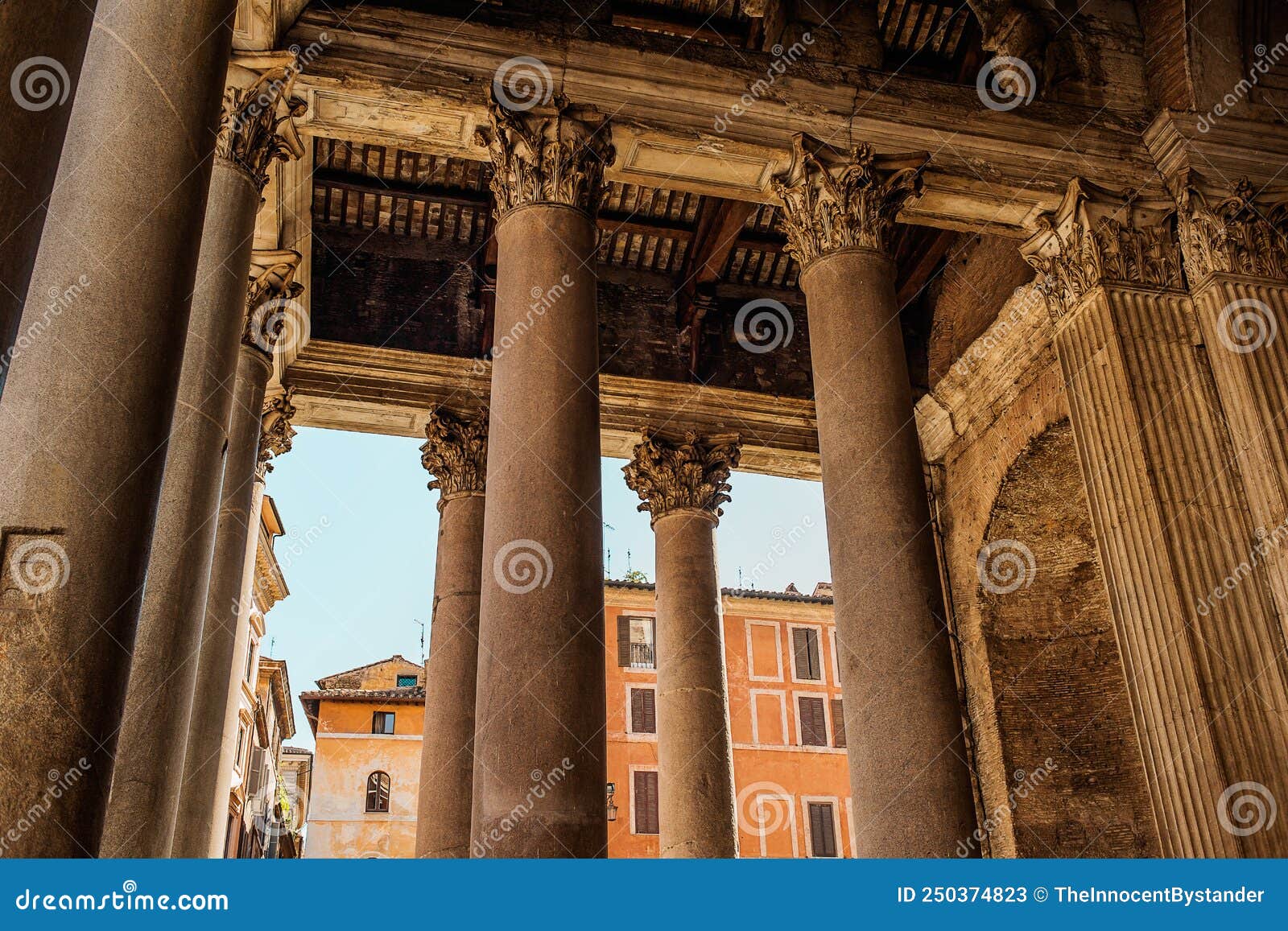 Rome - the Portico of the Pantheon Stock Image - Image of pantheon ...