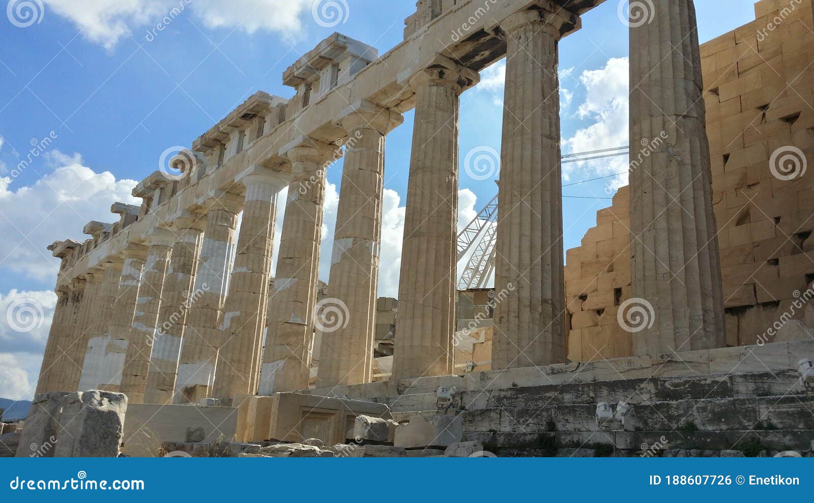 Columns of Parthenon stock photo. Image of column, ruins - 188607726