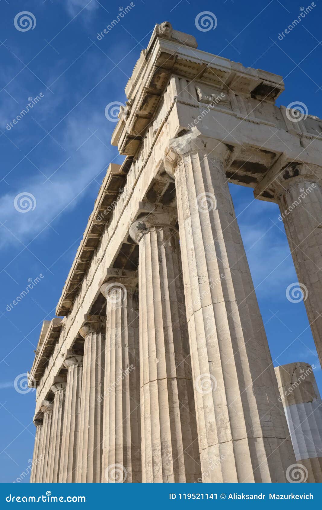 Columns of Parthenon Temple in Acropolis Stock Image - Image of ...
