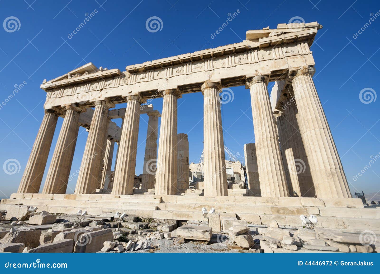 Columns of Parthenon Temple in Acropolis of Athens Stock Photo - Image ...