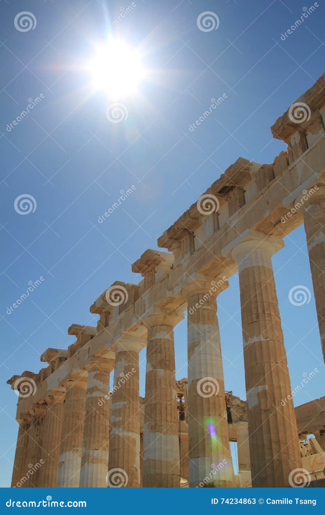 Columns of Parthenon stock image. Image of column, stone - 74234863