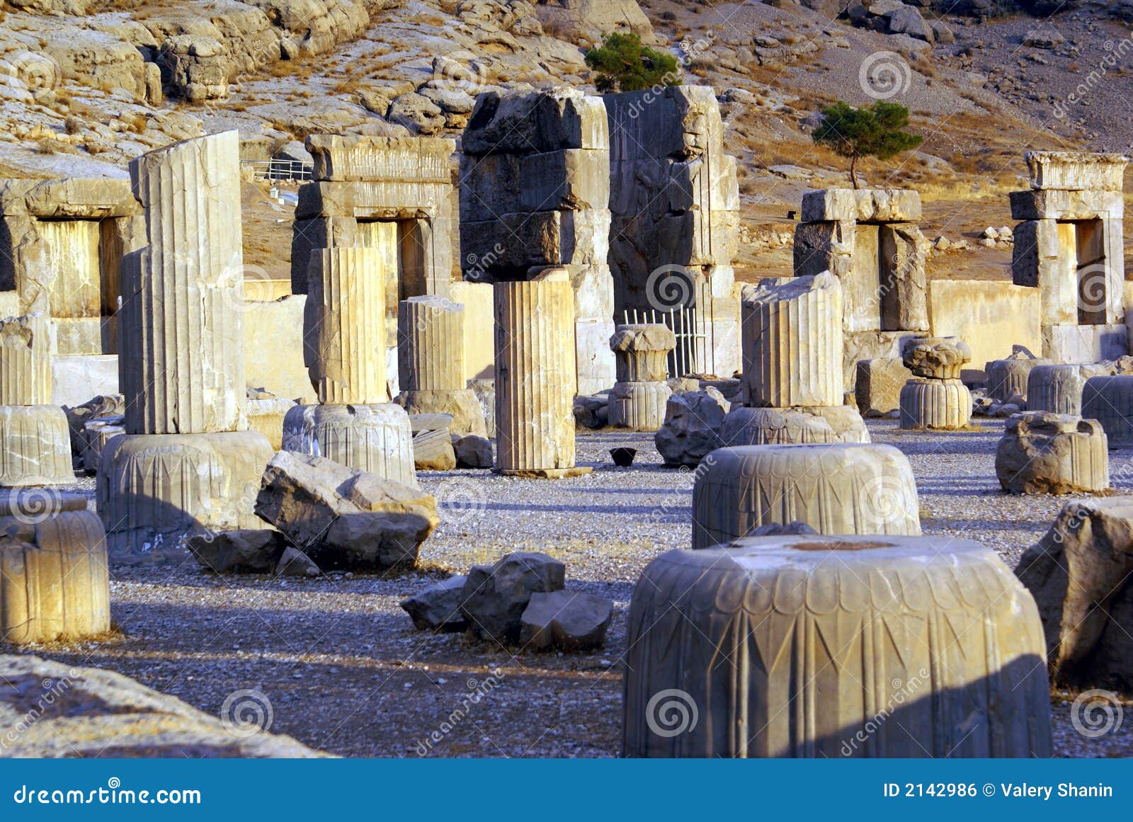 Columns in Pasargadae stock photo. Image of unesco, tourist - 2142986