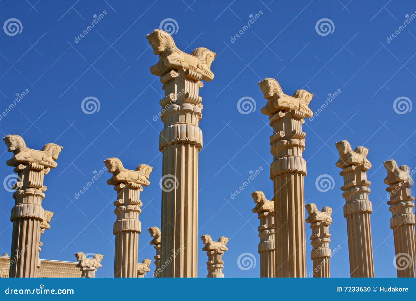 Columns of Persian Horses stock photo. Image of historic - 7233630