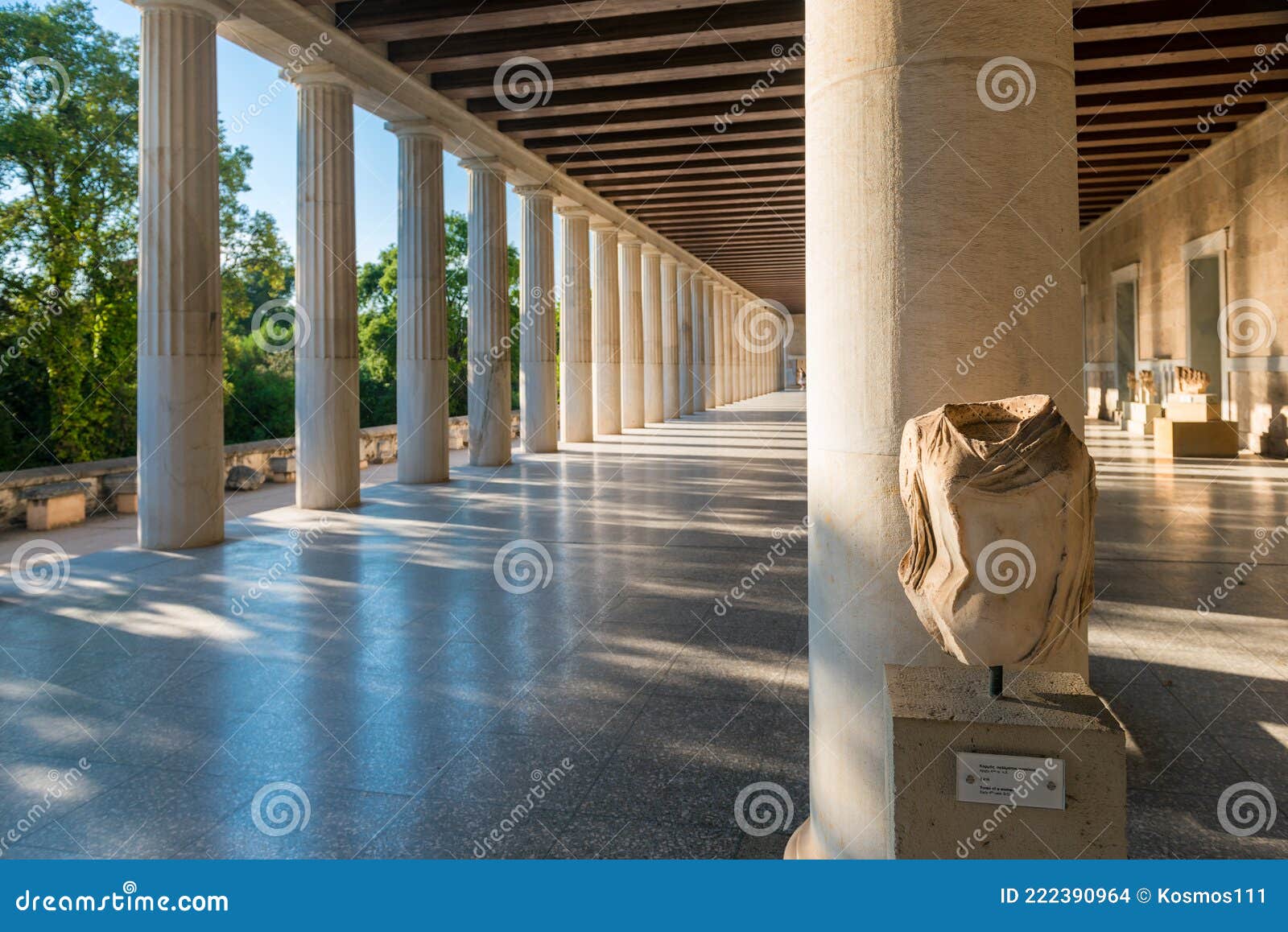 Stoa Of Attalos Attalus Interior View Of The Upper Floor. Greek, Roman ...