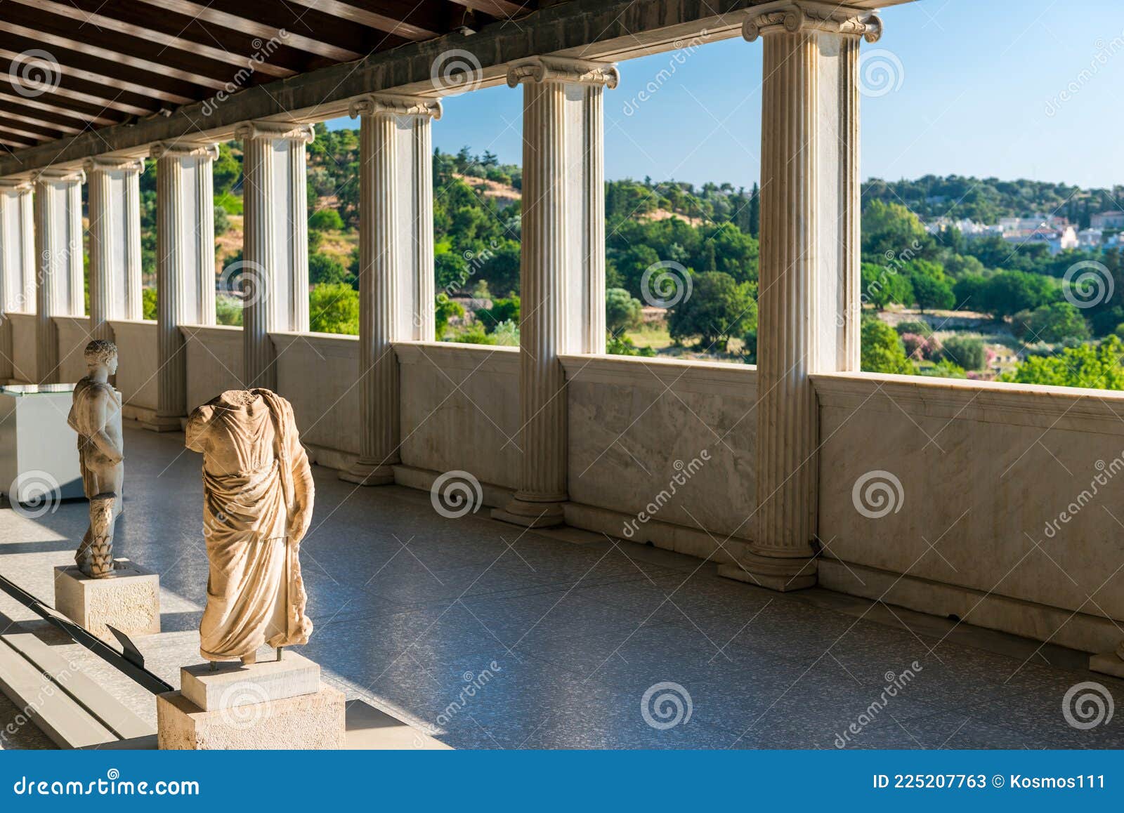 Stoa Of Attalos Attalus Interior View Of The Upper Floor. Greek, Roman ...