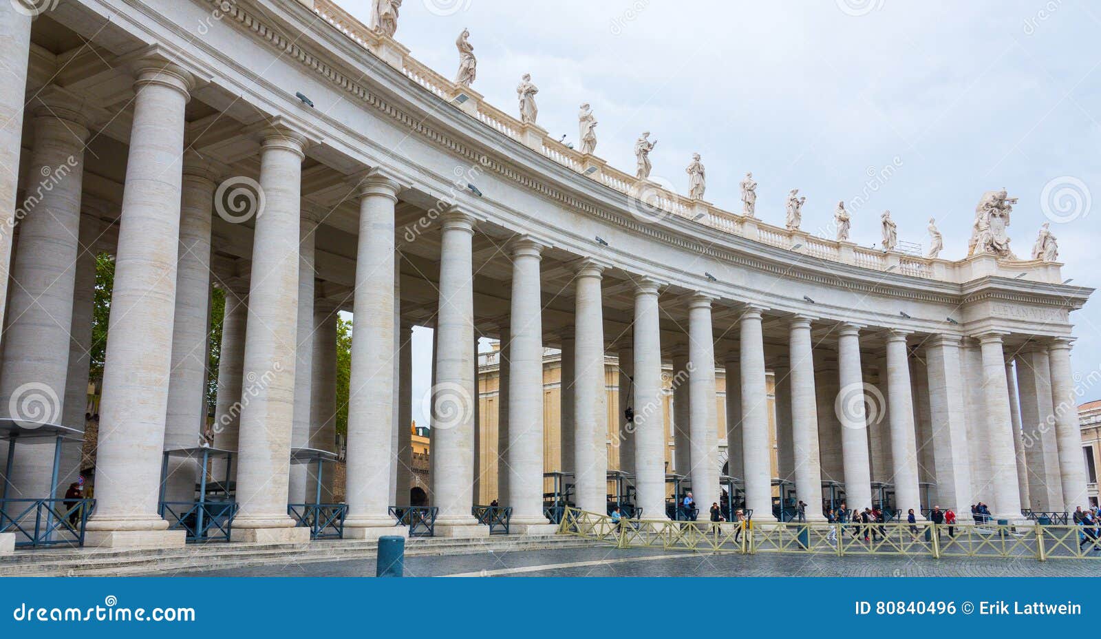 The Columns at Peters Square in Rome - the Vatican Editorial Photo ...