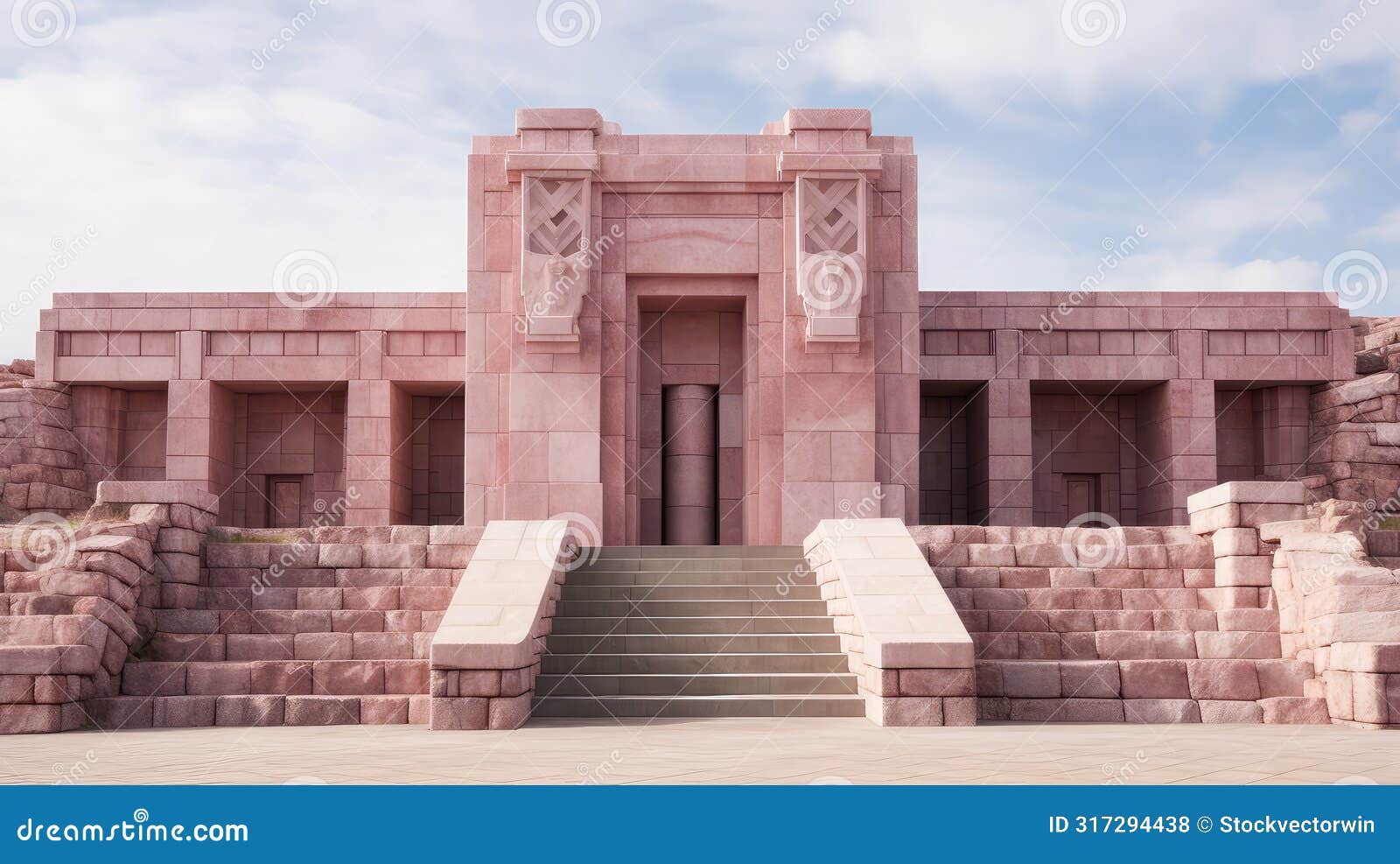 Columns pink granite stock illustration. Illustration of slab - 317294438