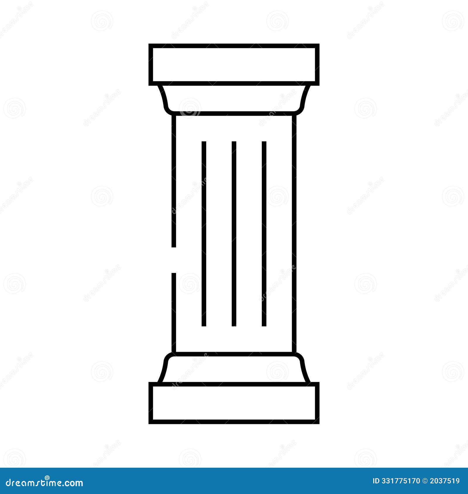 Columns and Posts Line Icon Vector Illustration Stock Illustration ...