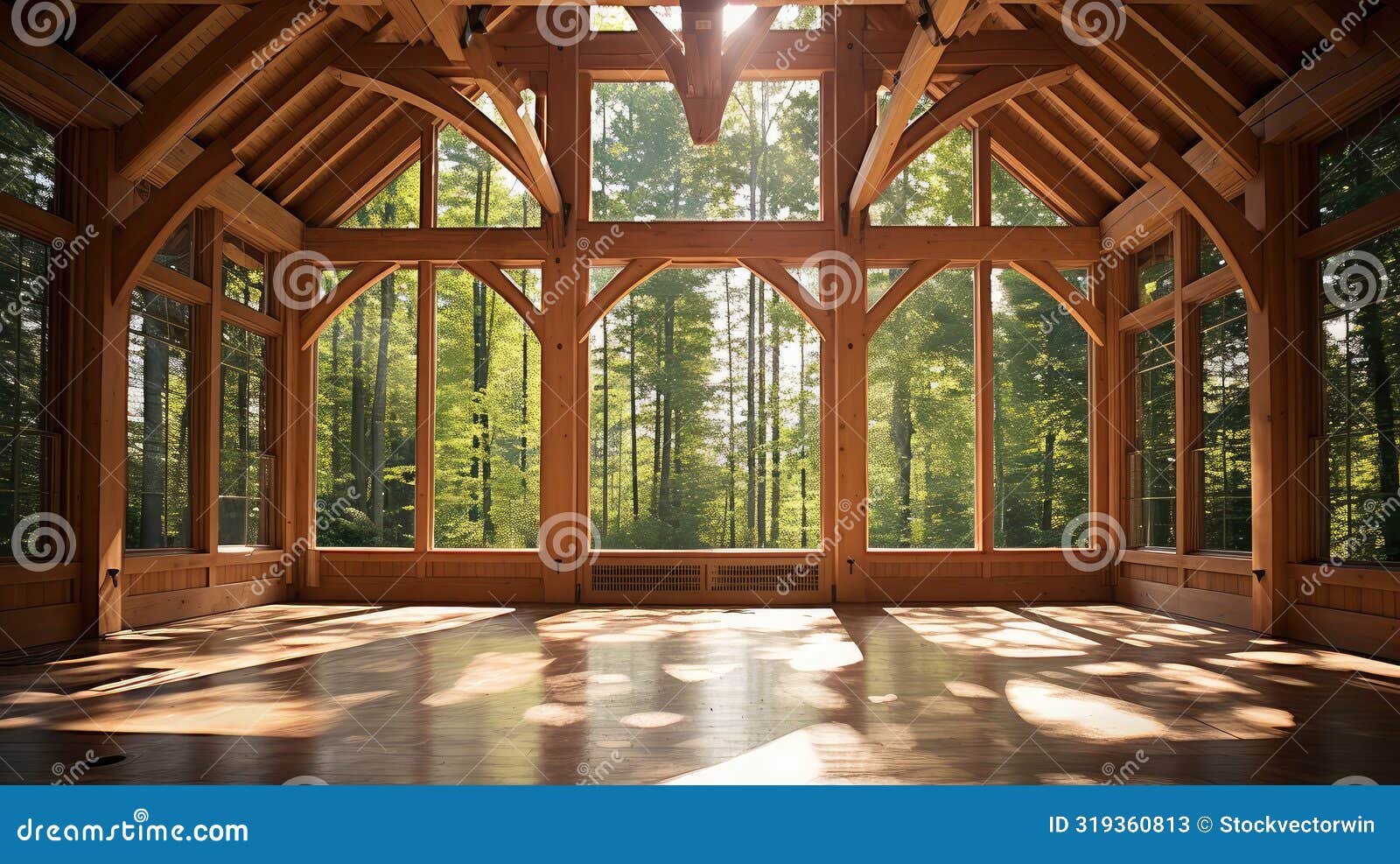 Columns real timber frame stock illustration. Illustration of forest ...