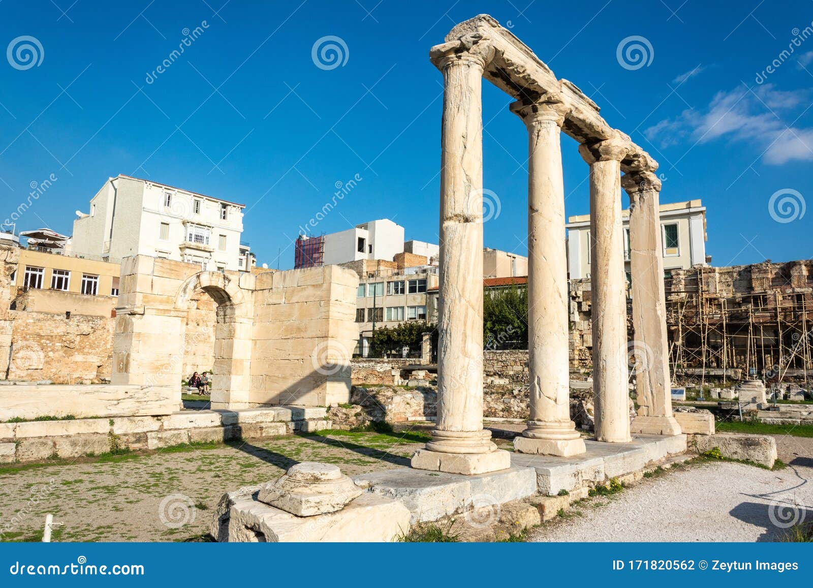 Library Of Hadrian - Hadrianâ€™s Library - Ruins With Remaining Stone ...