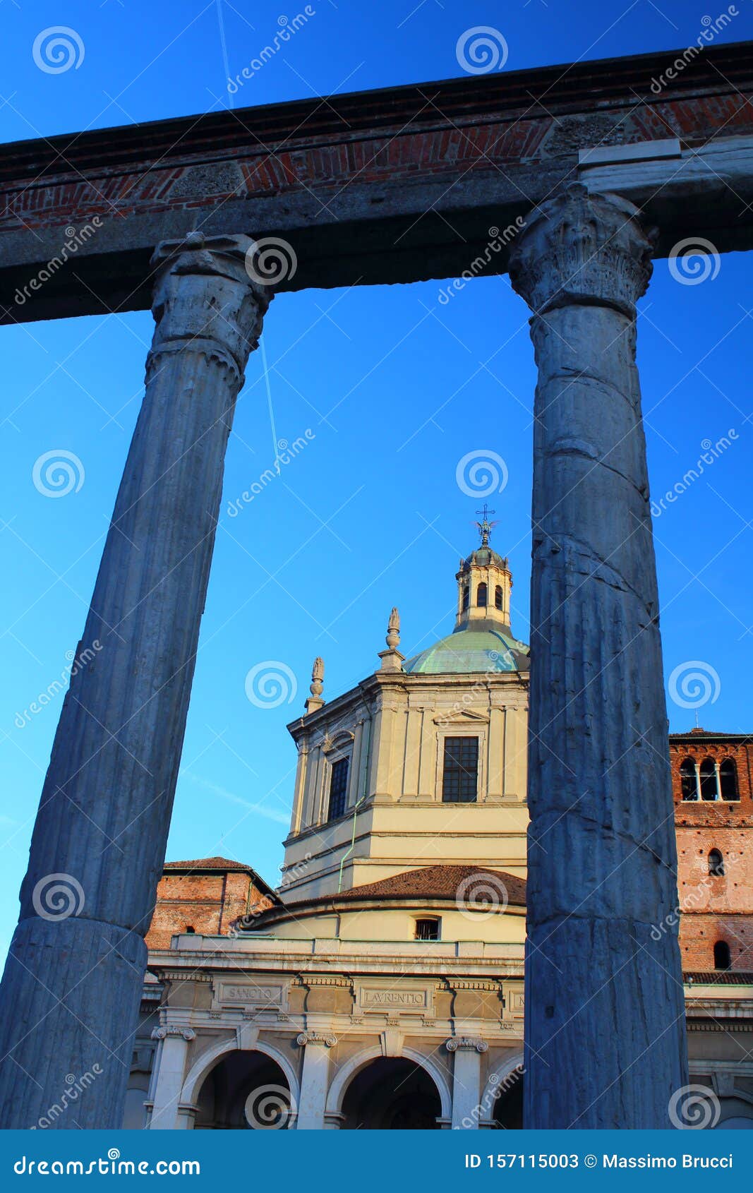 The Columns or Columns of San Lorenzo and Basilica of San Lorenzo in ...