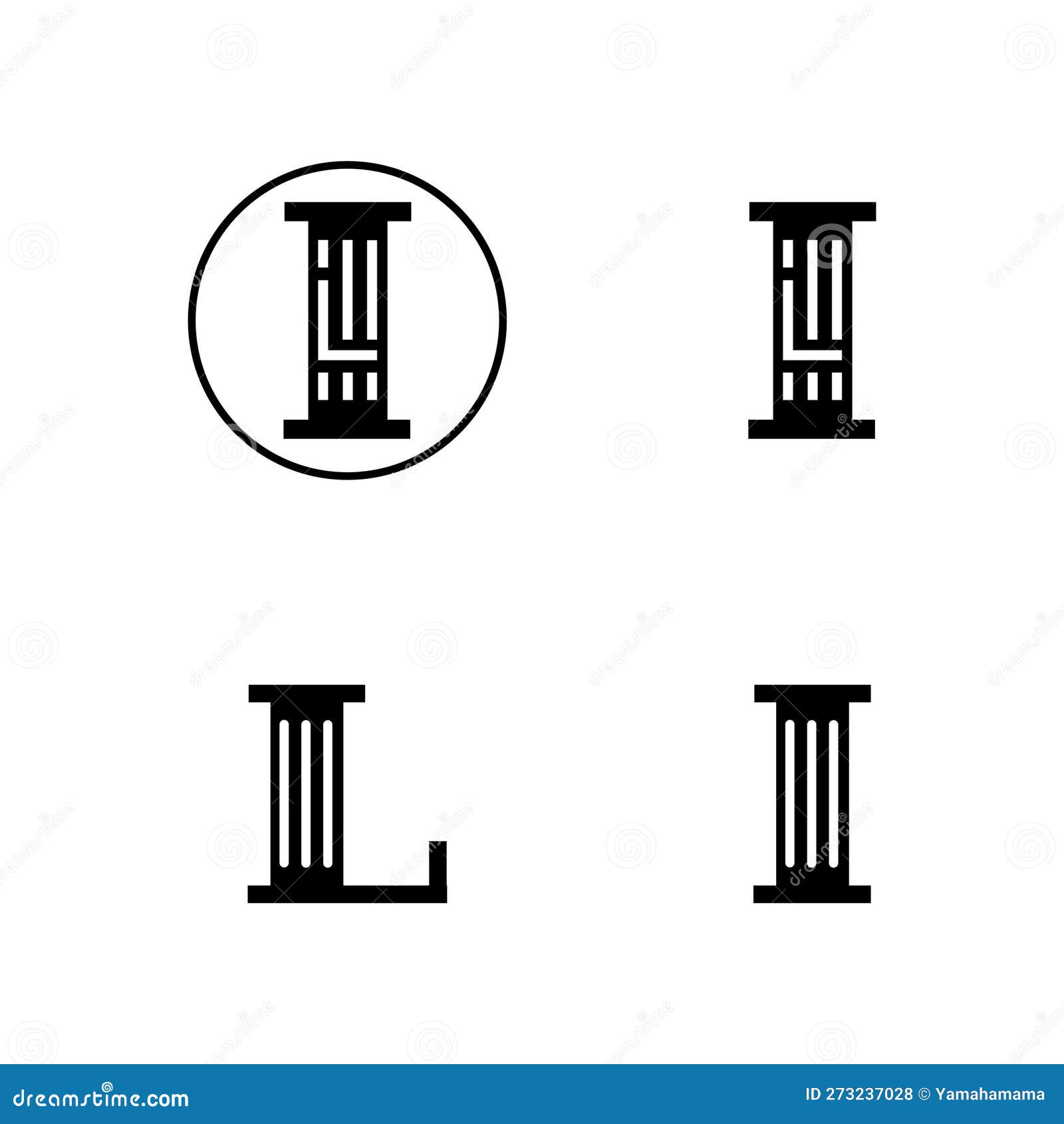 Columns 3 stock vector. Illustration of symbol, letter - 273237028