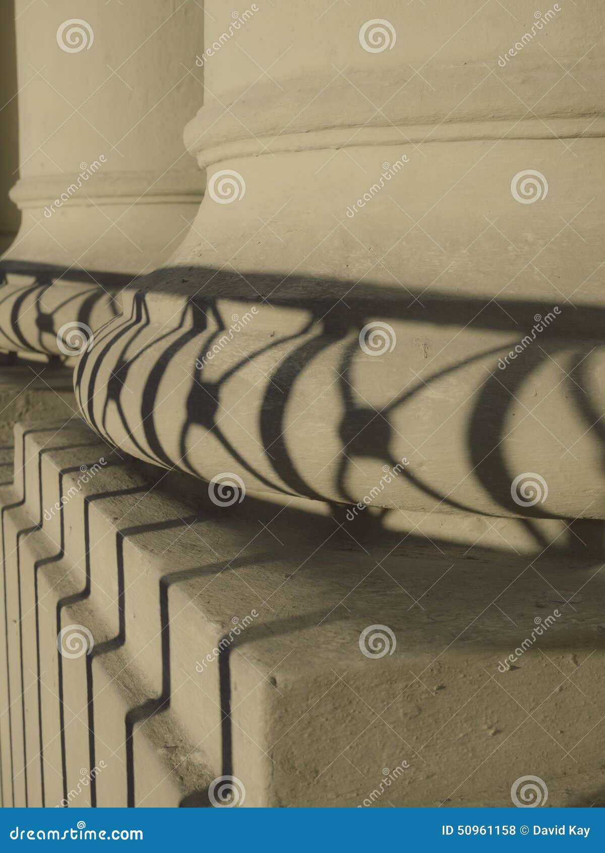 Columns and Shadows stock photo. Image of shadows, railing - 50961158