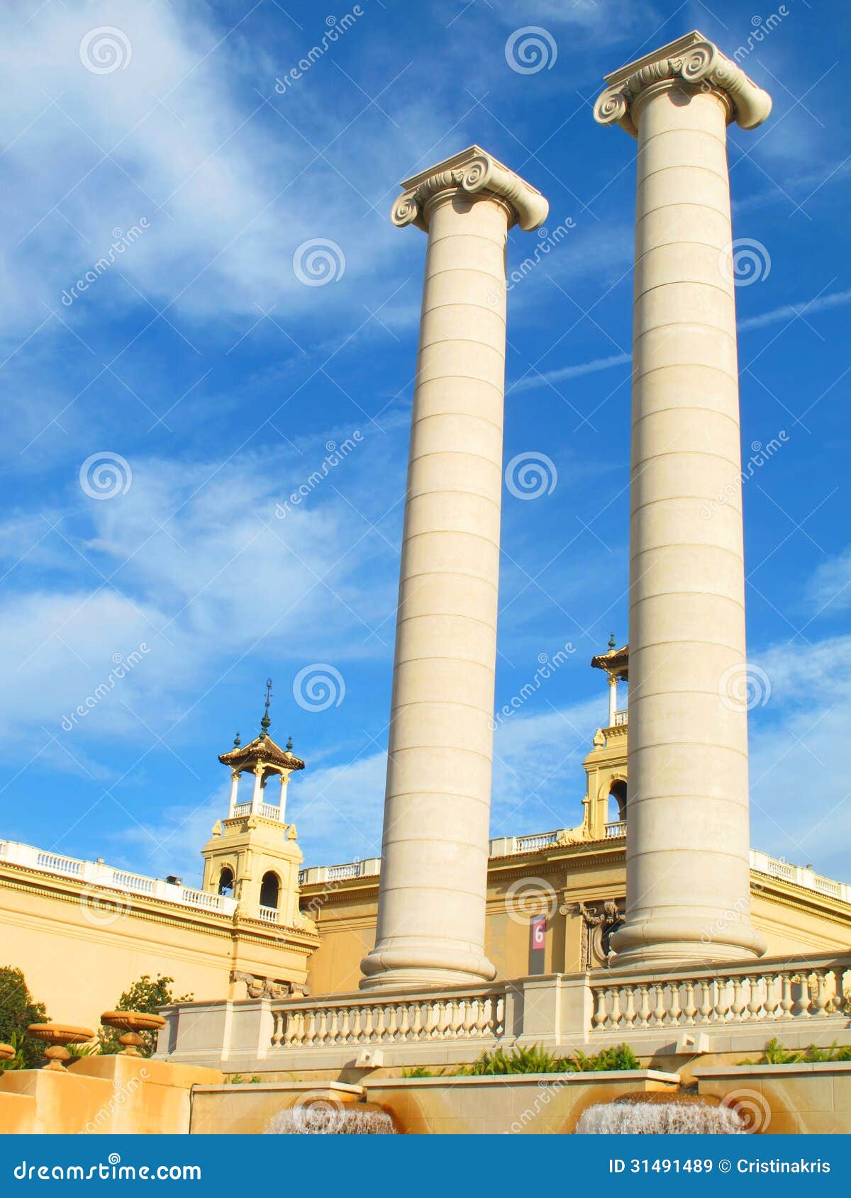 Columns stock image. Image of monument, catalonia, tower - 31491489