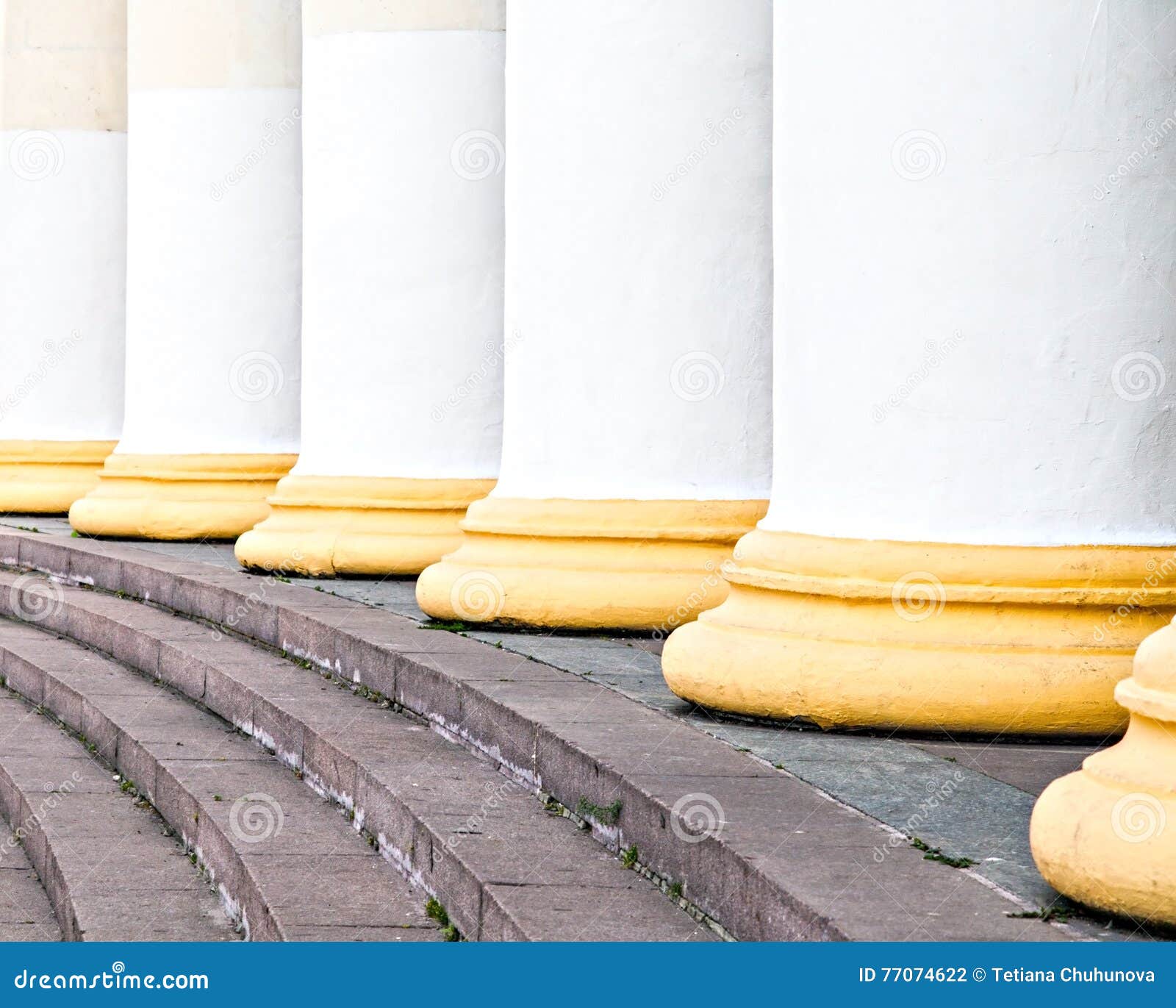 Columns and Stairs in Perspective Stock Photo - Image of horizontal ...