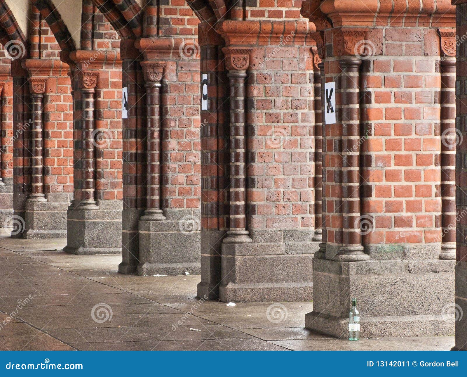 Columns Supporting a Bridge Structure Stock Image - Image of structure ...