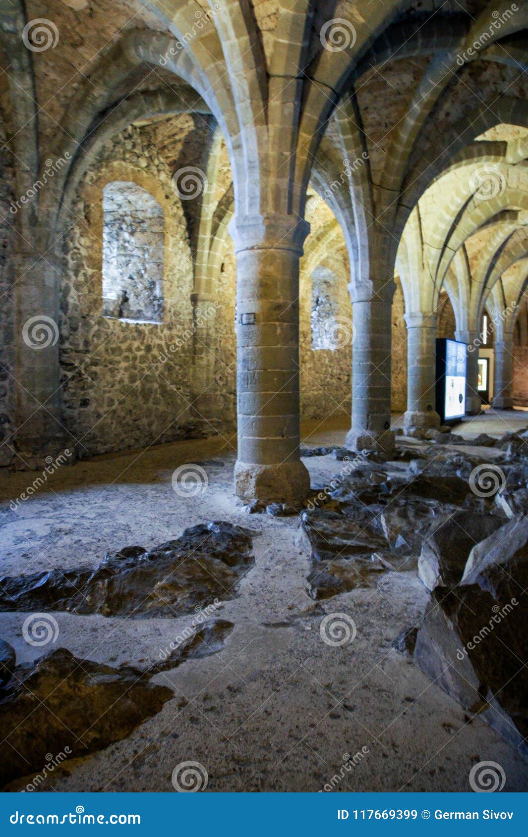 Columns Supporting the Stone Vaults. Editorial Stock Image - Image of ...