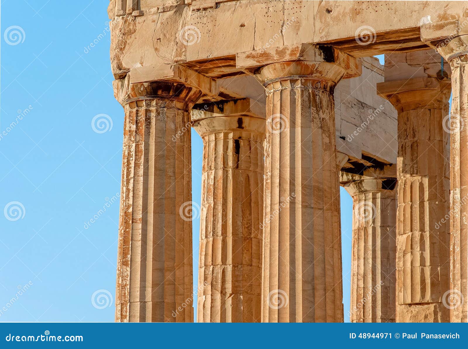 Columns of the Temple on the Acropolis Stock Image - Image of columns ...
