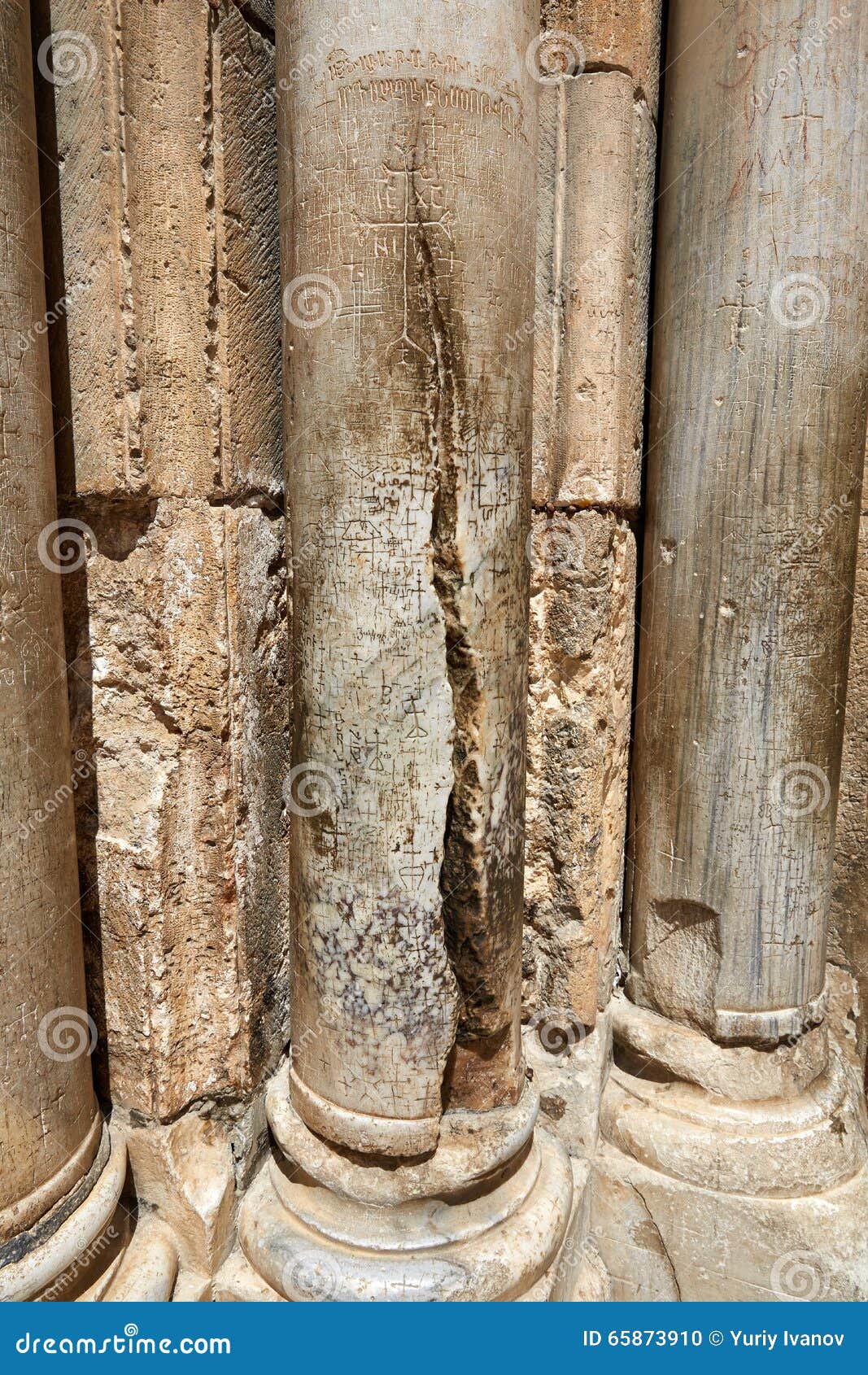 Columns of the Temple of God Which Was Hit by Lightning Stock Photo ...