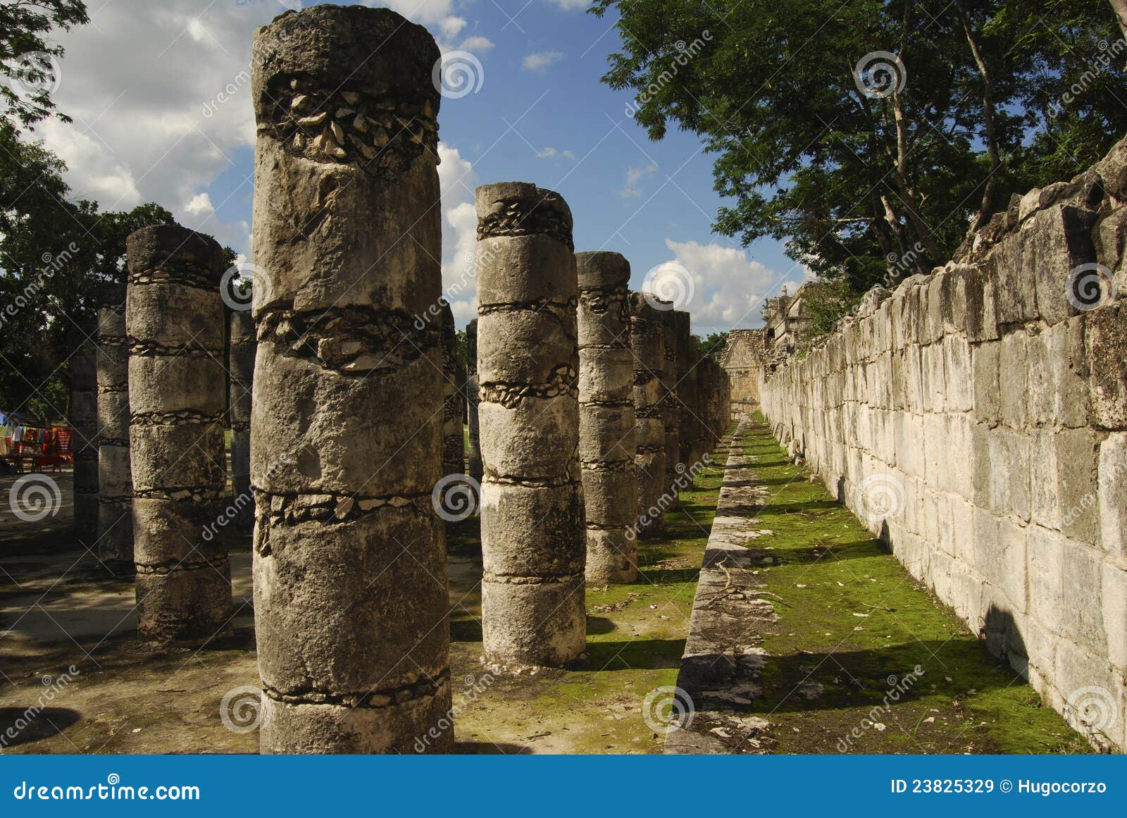 Columns Temple of the Mayan Warriors Stock Image - Image of vacation ...