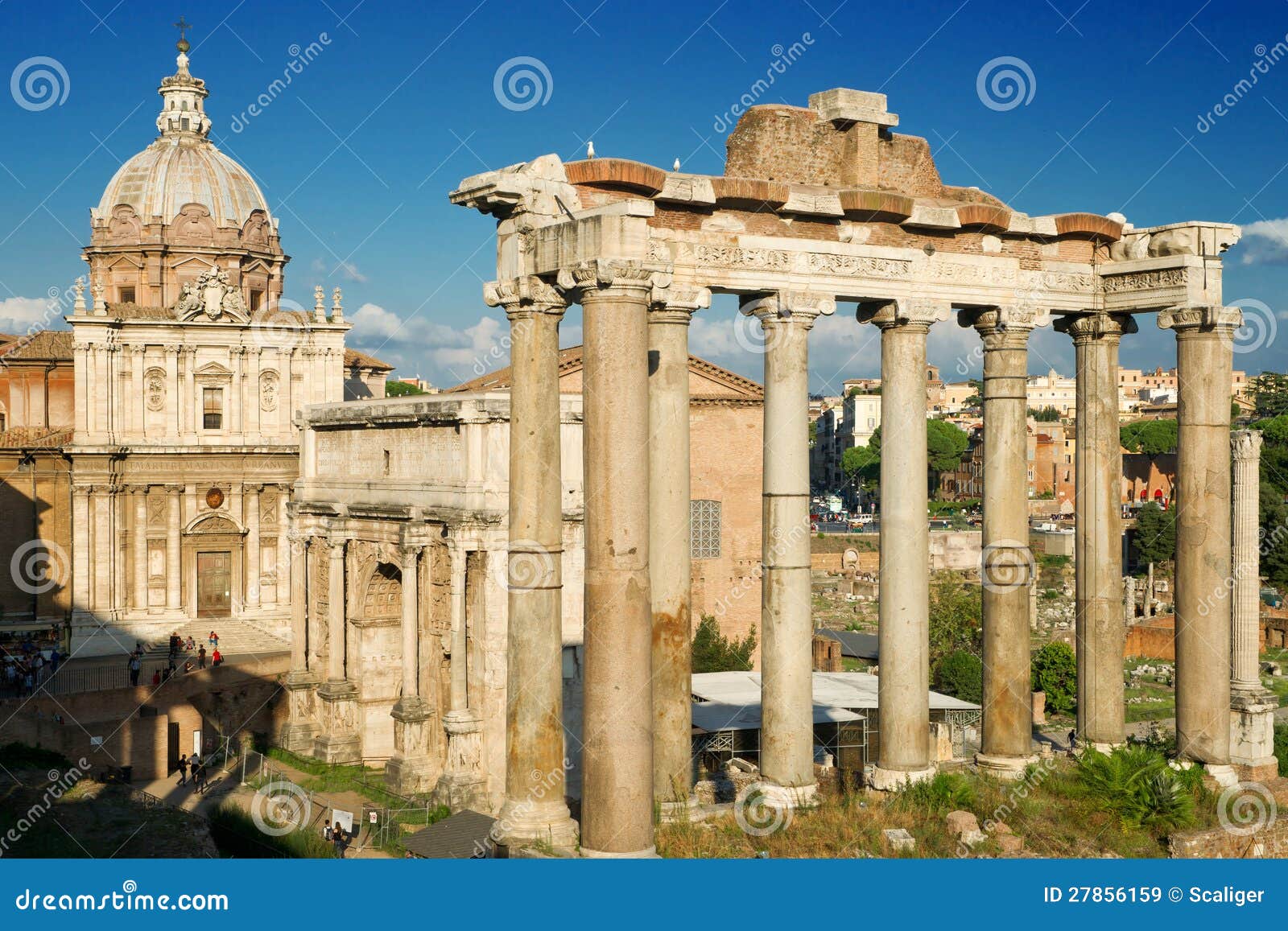 The Columns of the Temple of Saturn, Rome Stock Image - Image of ...