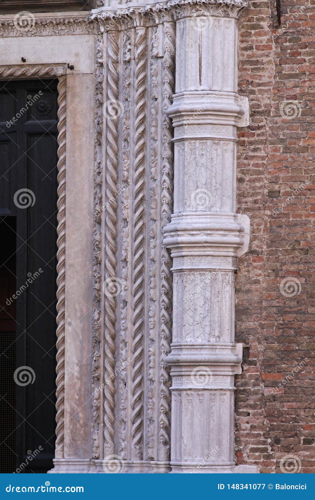 Columns Venice stock image. Image of veneto, bricks - 148341077