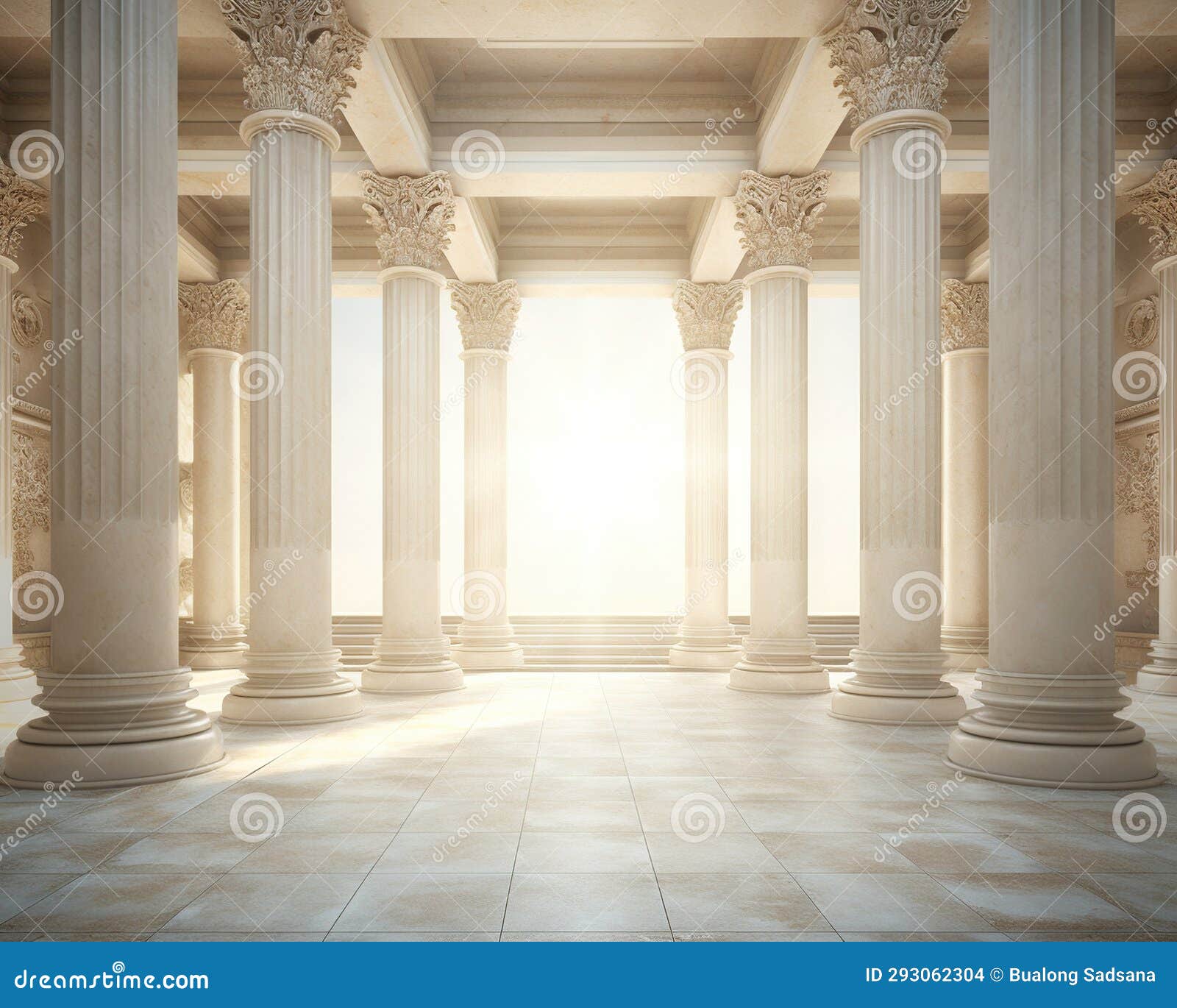 The Columns Wallpaper is for the Interior Wall. Stock Illustration ...