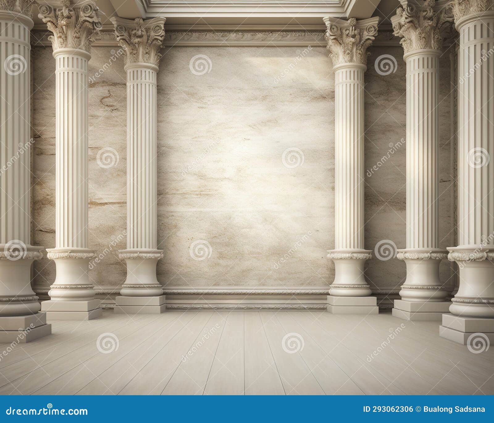 The Columns Wallpaper is for the Interior Wall. Stock Illustration ...