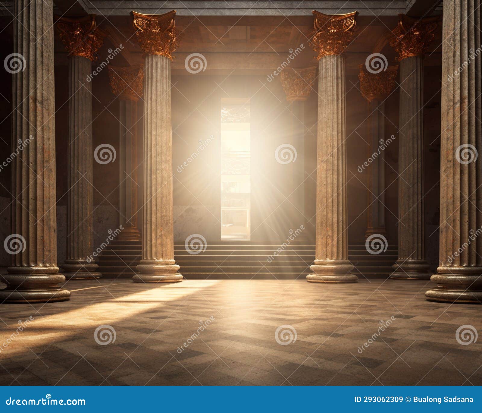 The Columns Wallpaper is for the Interior Wall. Stock Illustration ...
