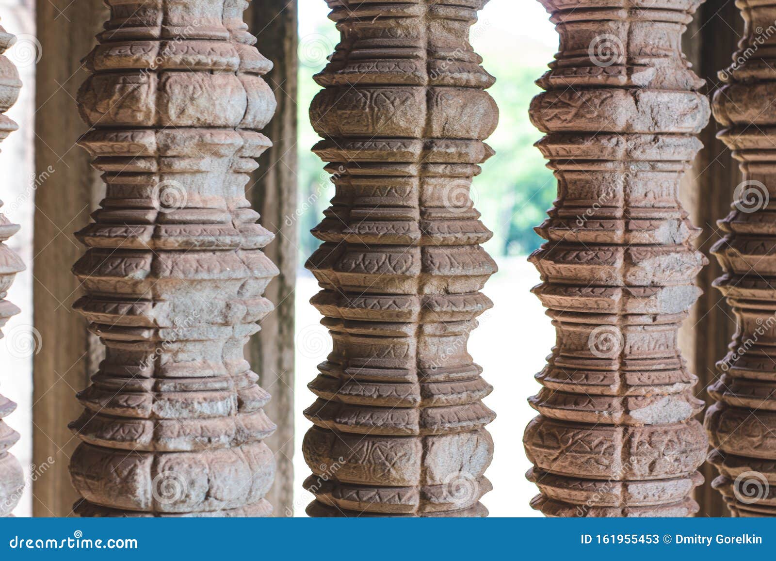 Columns in the Walls of Angkor Wat Stock Image - Image of landscape ...