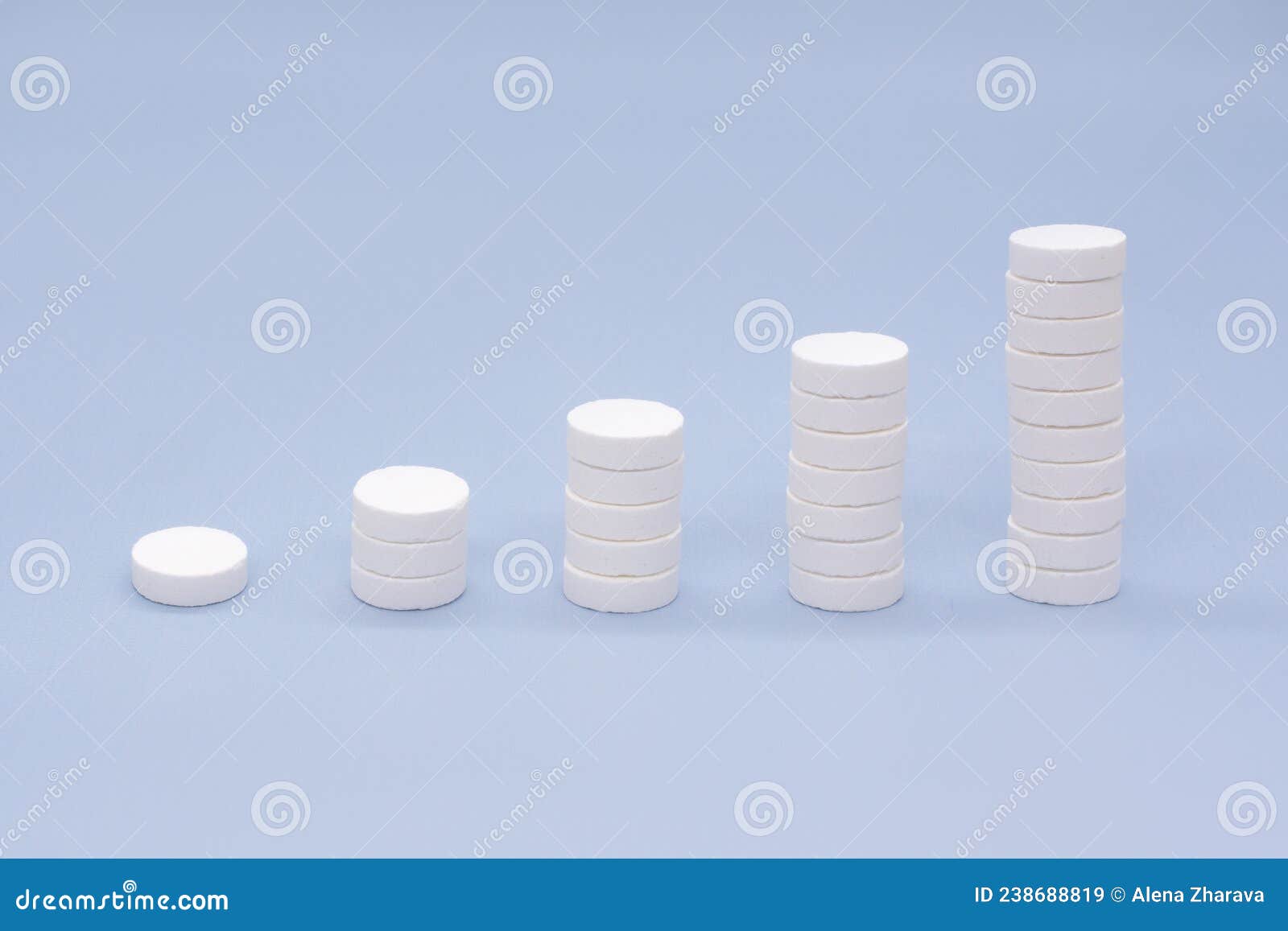 Columns with White Round Tablets, Exposed in the Form of an Ascending ...