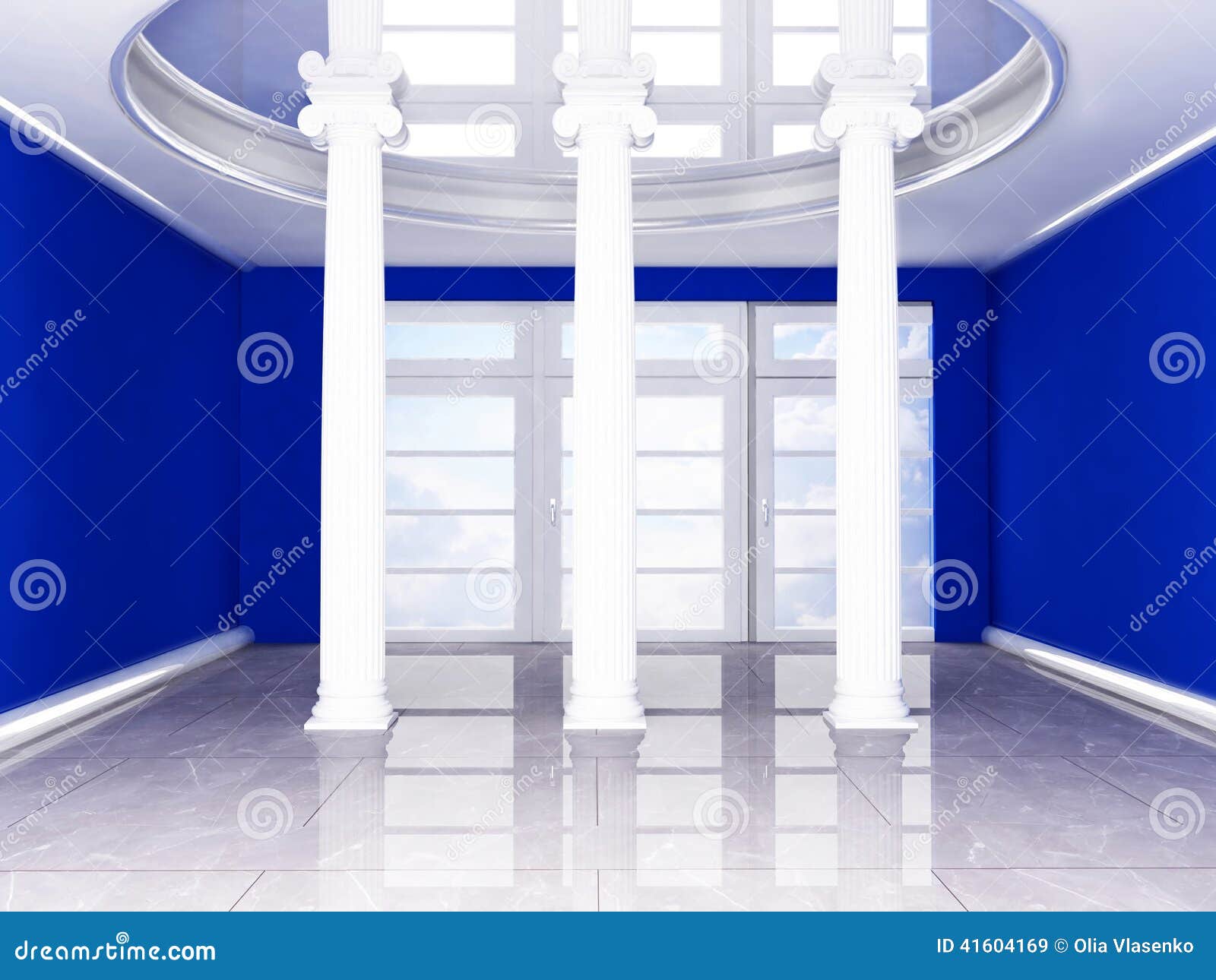 Columns and a window stock illustration. Illustration of floor - 41604169