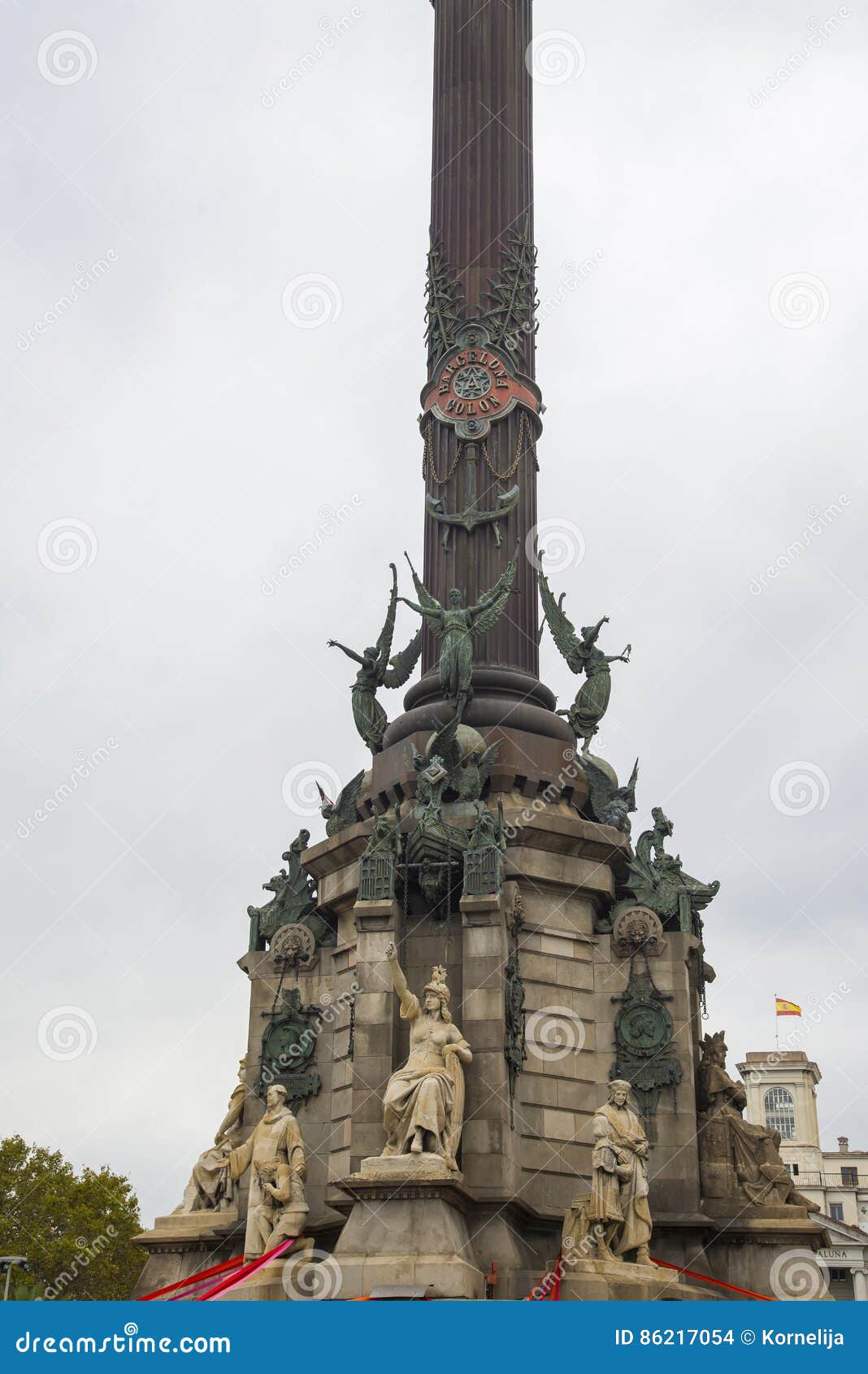 Coluna De Christopher Columbo Em Barcelona Foto de Stock - Imagem de ...