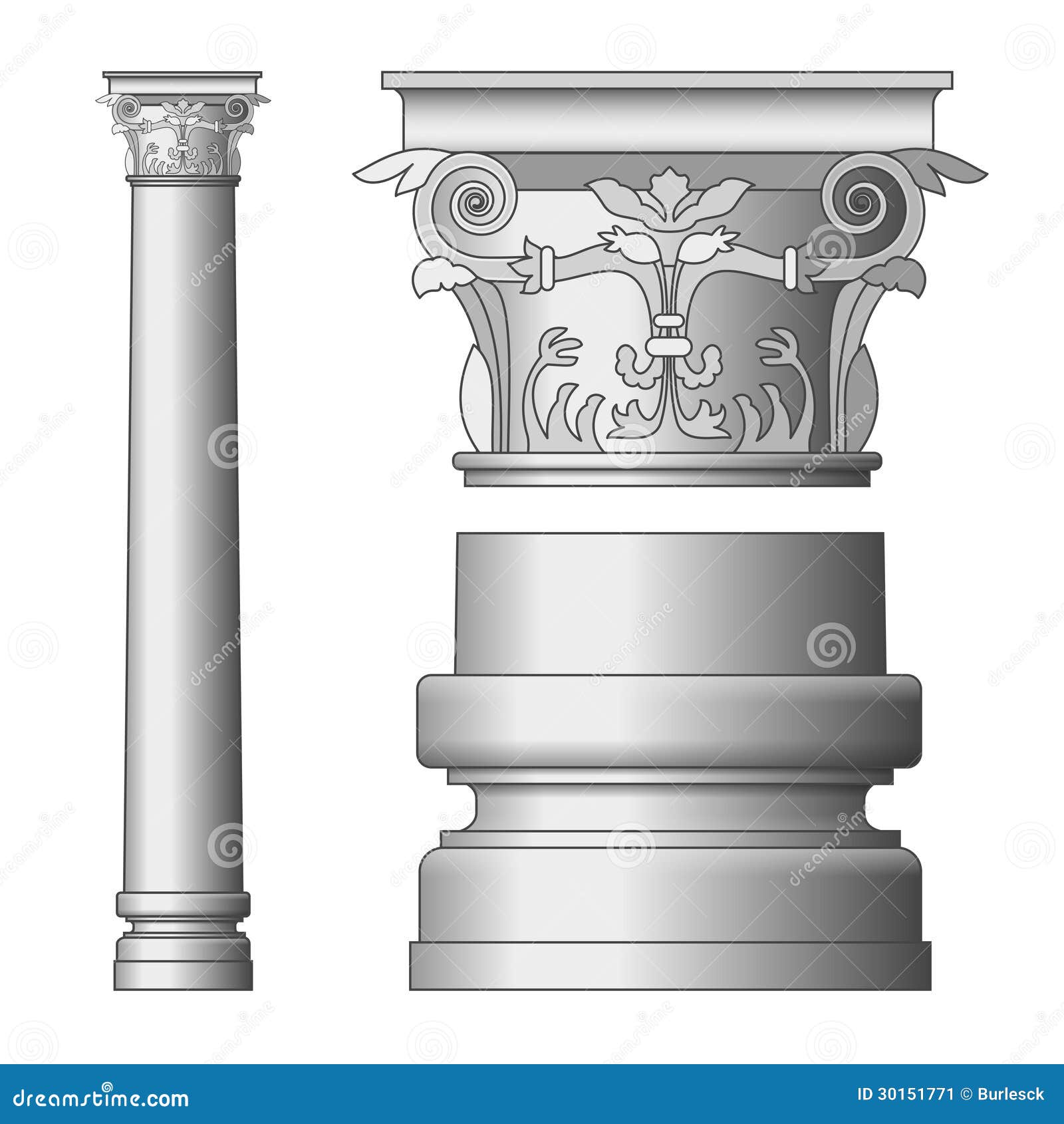 Coluna grega ilustração do vetor. Ilustração de coluna - 30151771