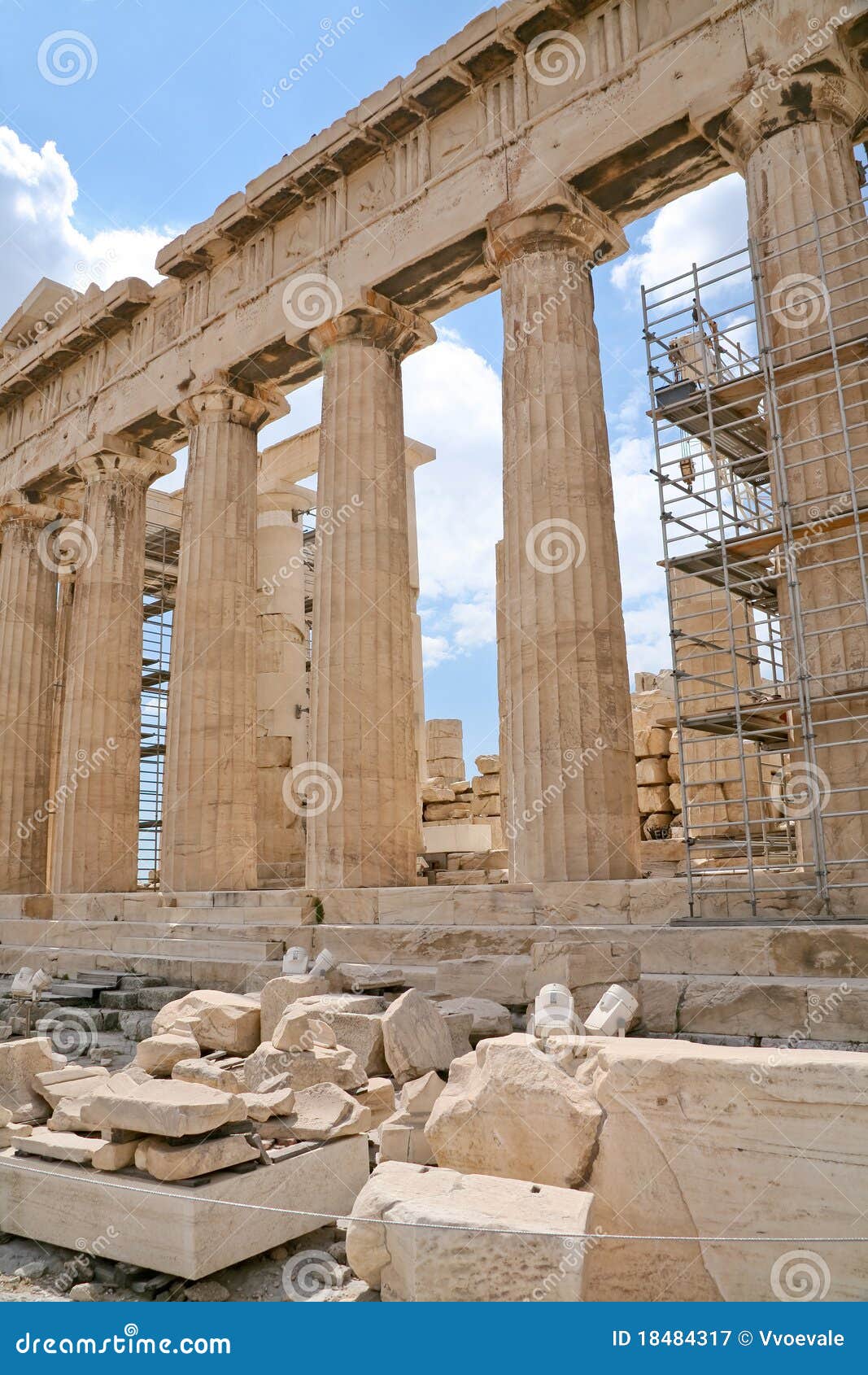Colunas Do Parthenon, Acropolis, Atenas, Imagem de Stock - Imagem de templo, dorsal: 18484317