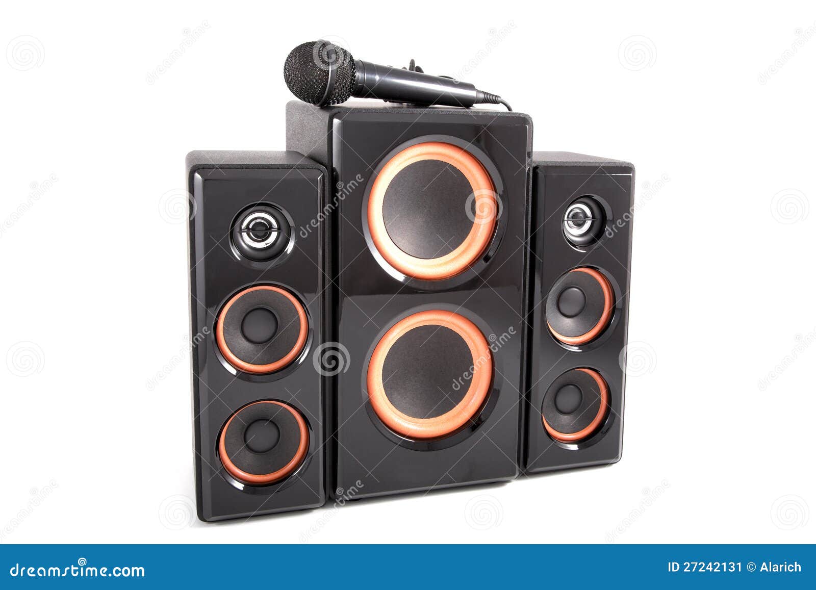 Colunas E Microfone Musicais Imagem de Stock - Imagem de musical, watts ...