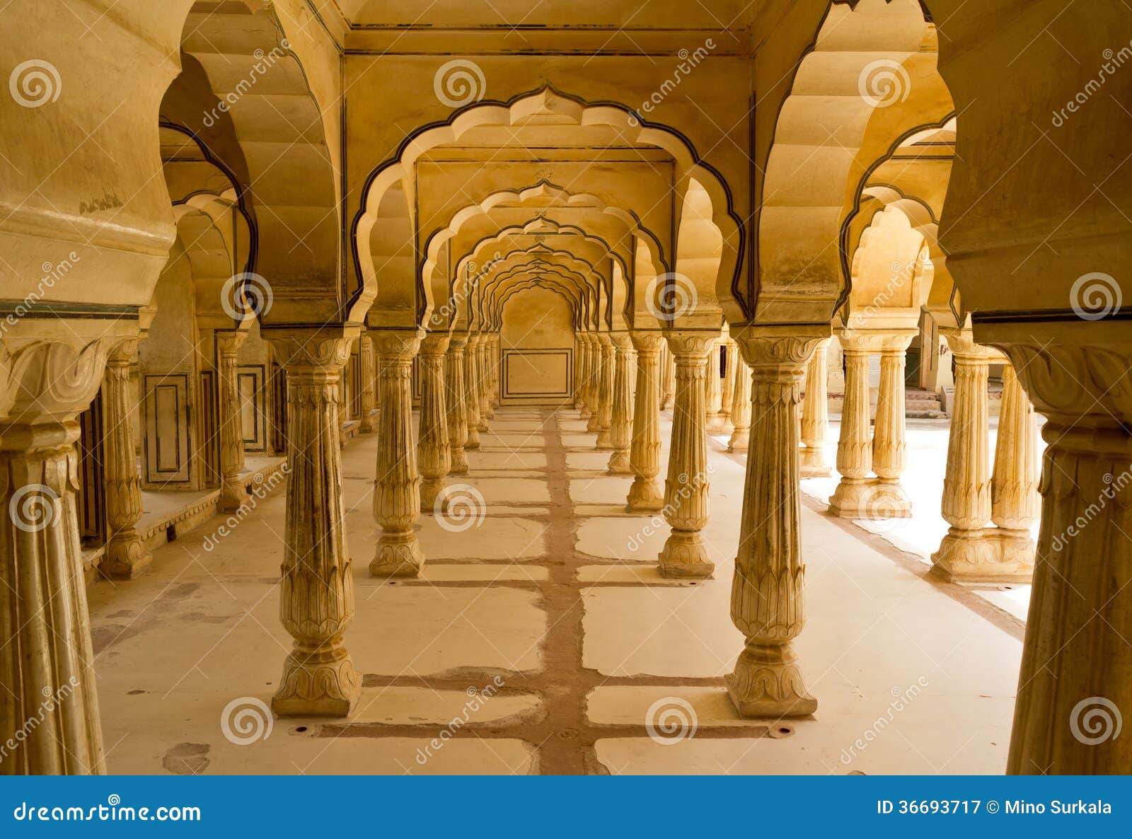 Colunas Em Amber Fort Perto De Jaipur Imagem de Stock - Imagem de ...