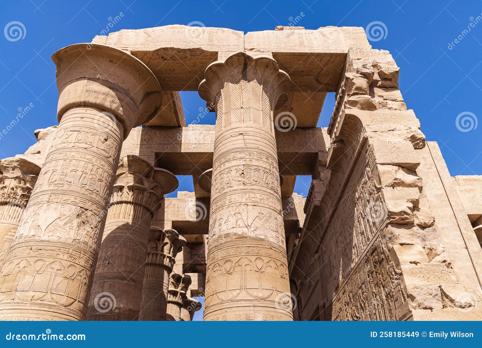Colunas Gravadas No Templo Kom Ombo Imagem de Stock - Imagem de ...
