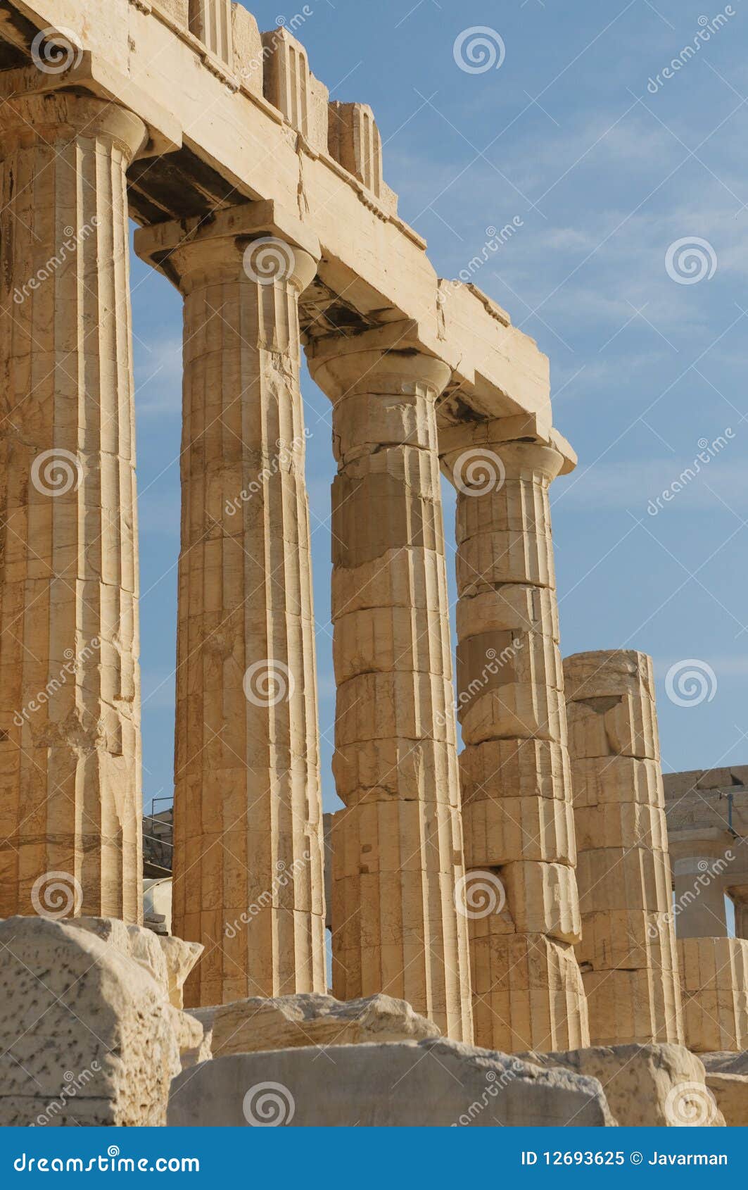 Colunas Gregas, Acropolis, Atenas Imagem de Stock - Imagem de ...