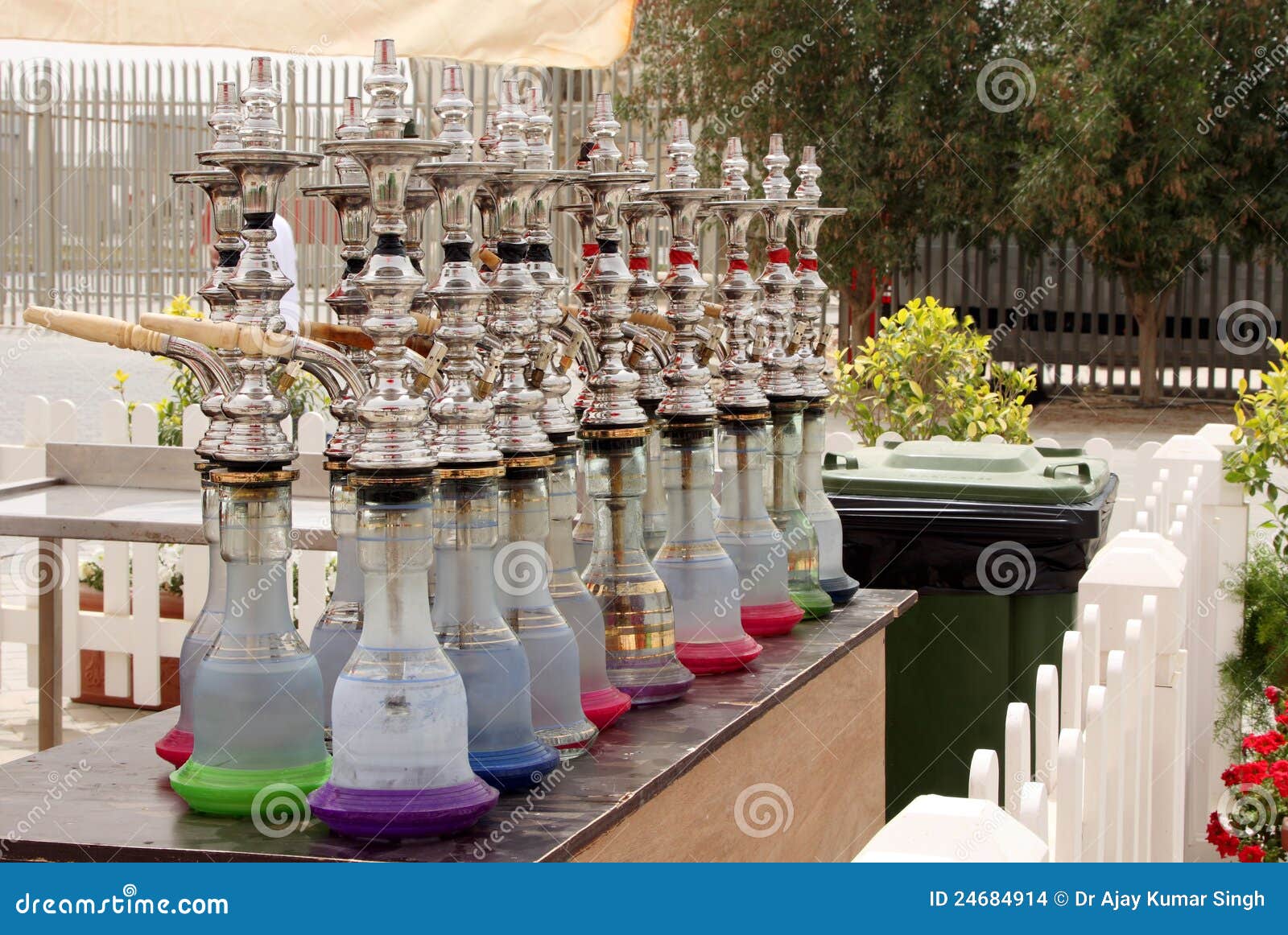 Colurful Arabic Shisha Kept for Customer Stock Photo - Image of ...