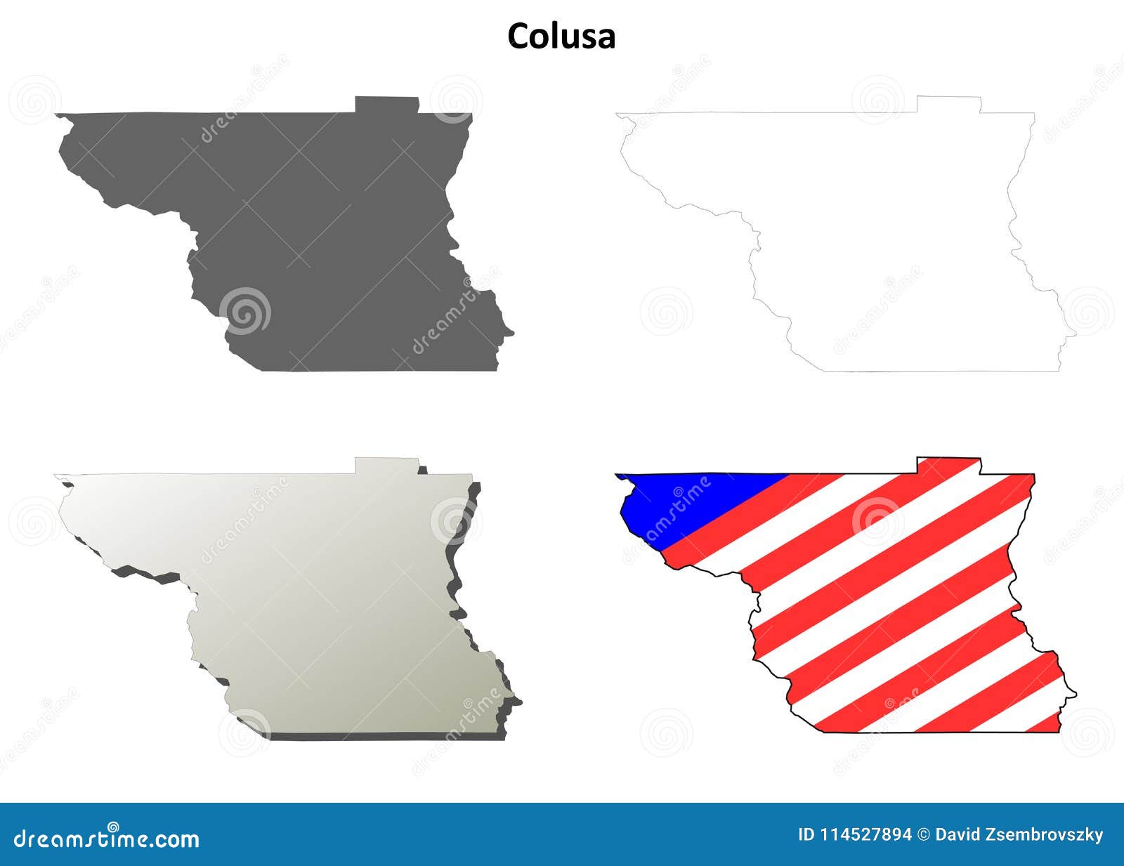 Map Of Colusa County In California State On White Background. Single ...