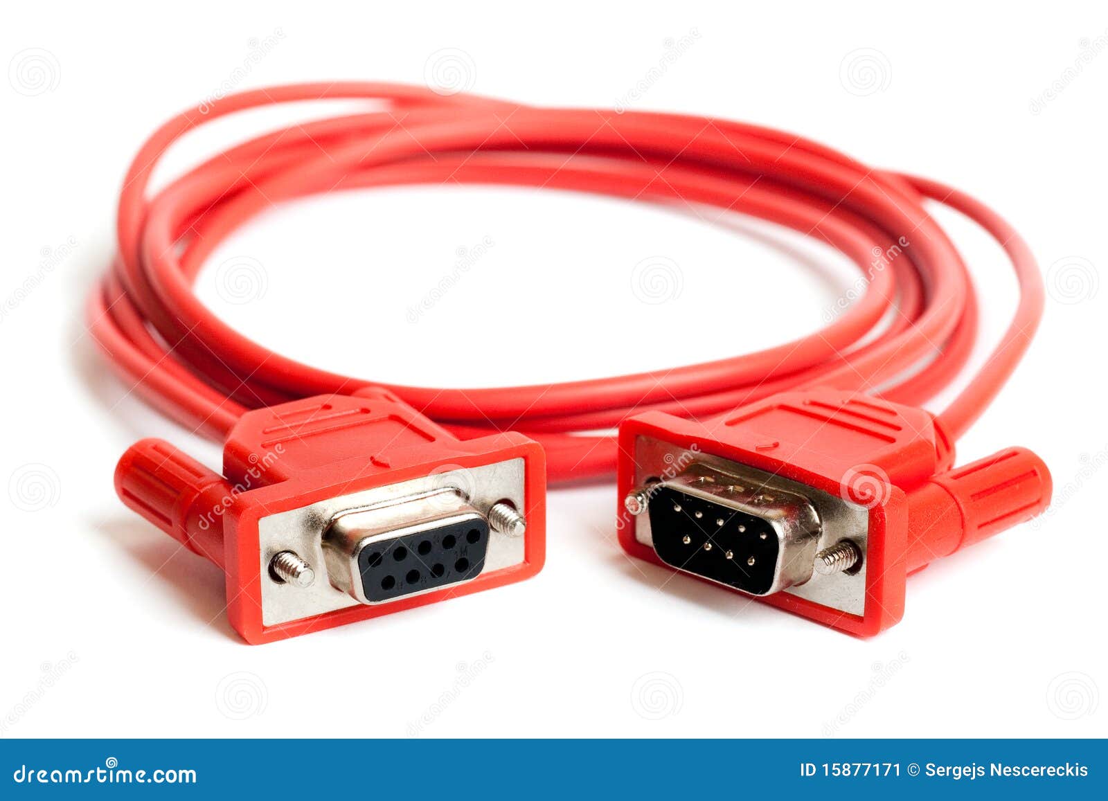 COM cable isolated. stock image. Image of metal, clipping - 15877171