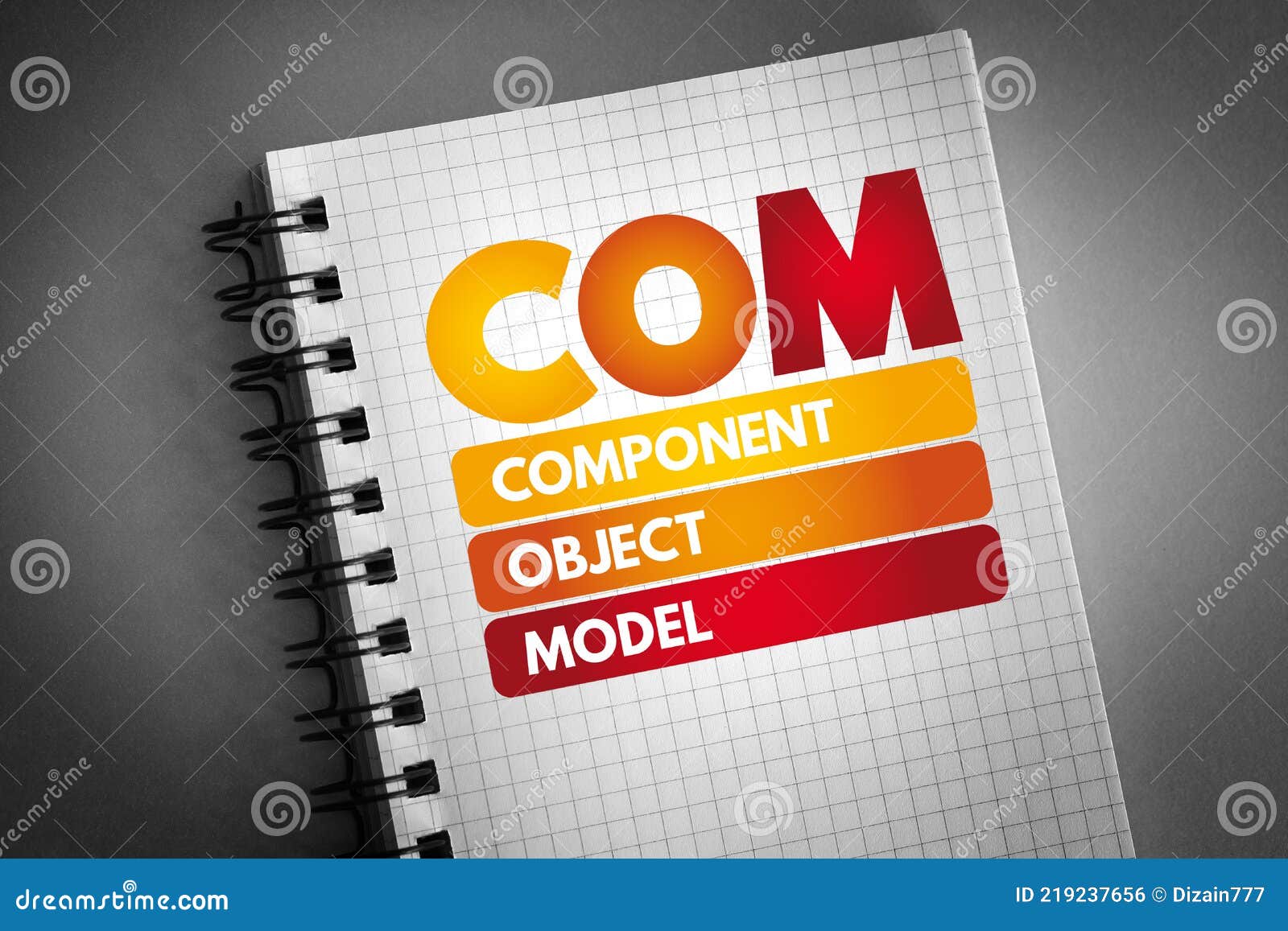 COM - Component Object Model Acronym on Notepad, Technology Concept ...