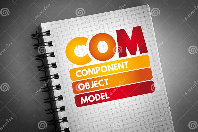 COM - Component Object Model Acronym on Notepad, Technology Concept ...