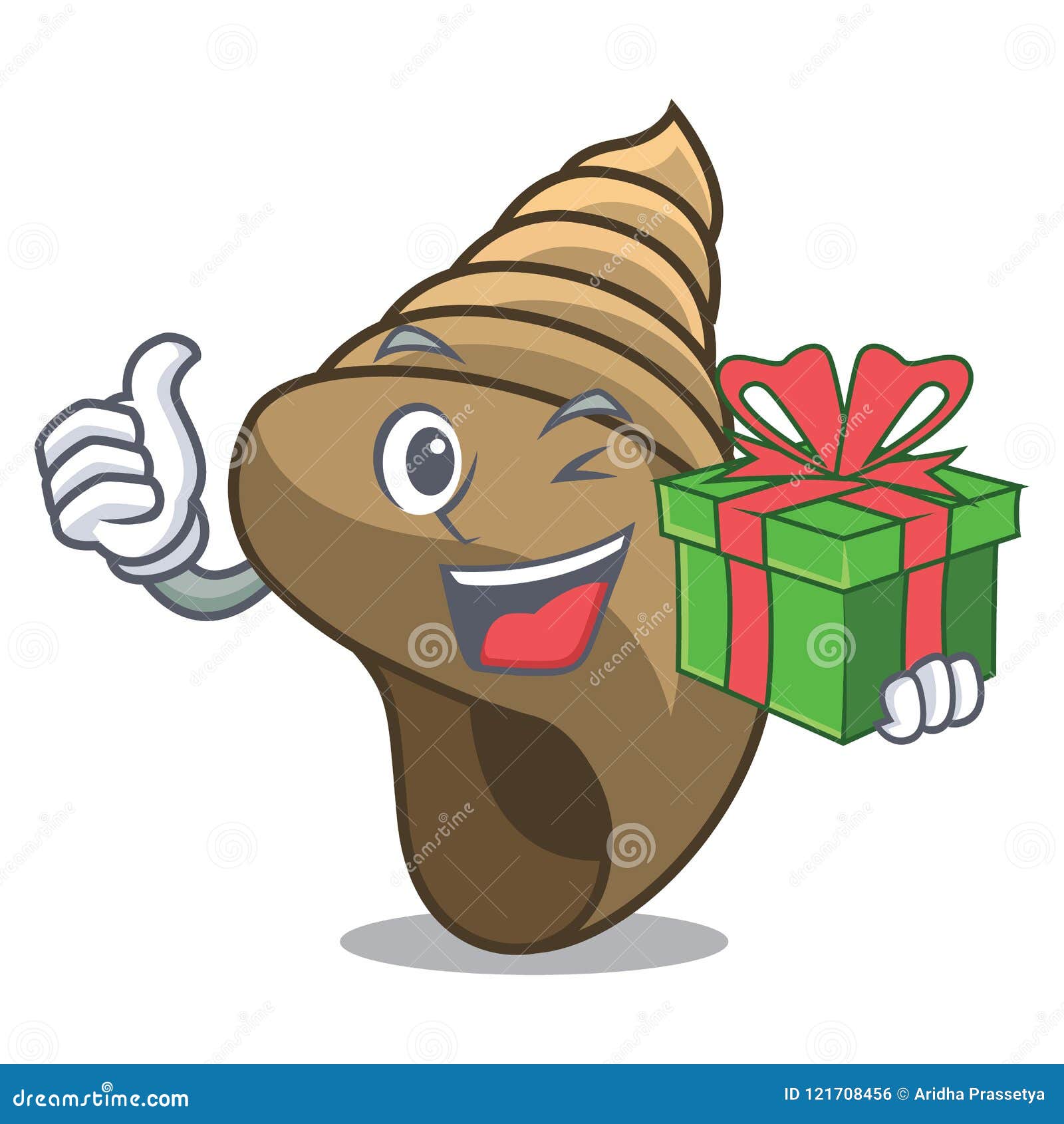 Com Desenhos Animados Da Mascote Do Shell Da Espiral Do Presente ...