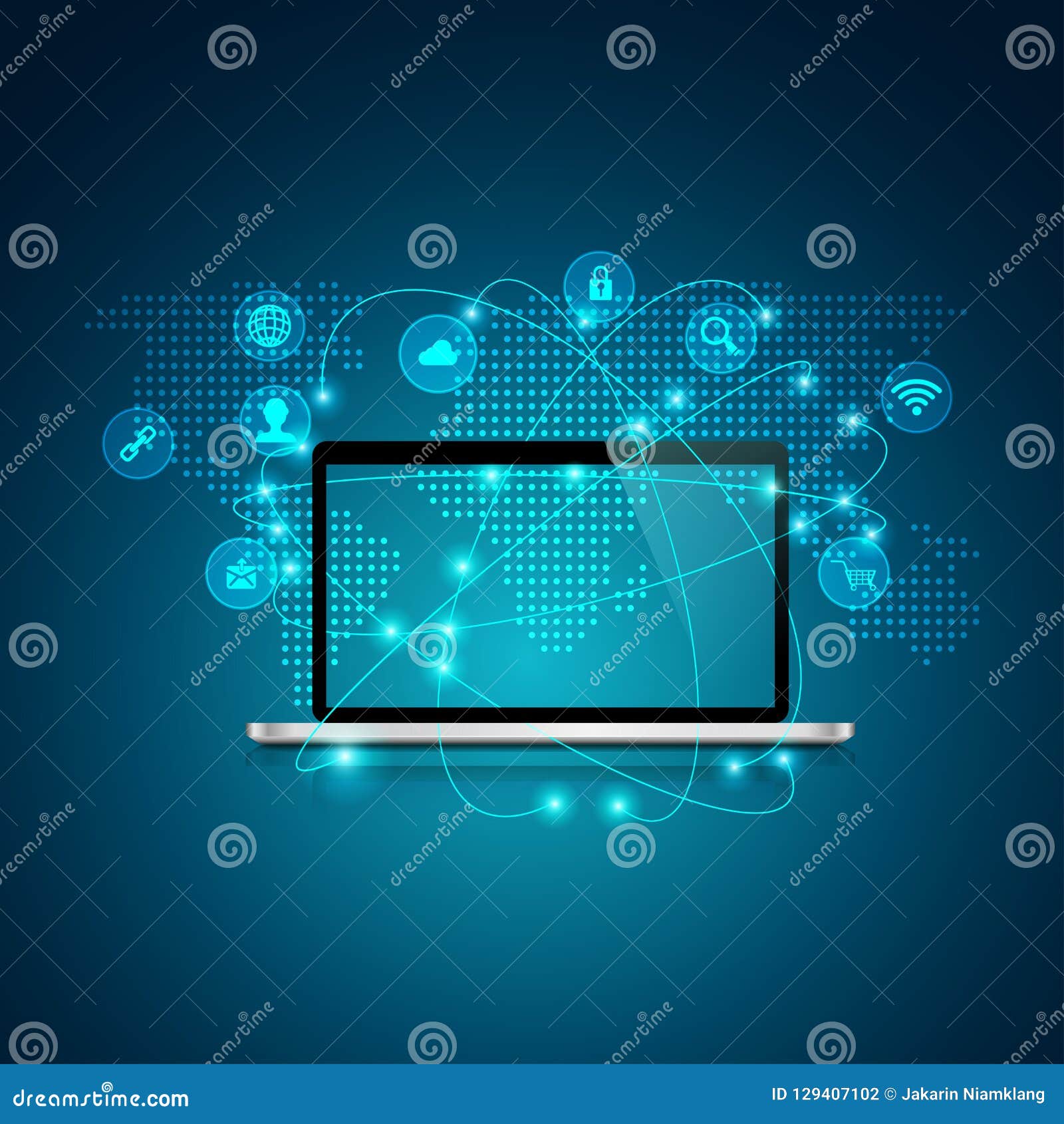 Com tech stock vector. Illustration of equipment, information - 129407102