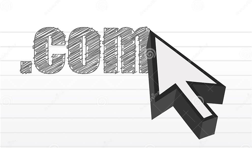 .com Text Over a Notepad and Cursor Stock Illustration - Illustration ...