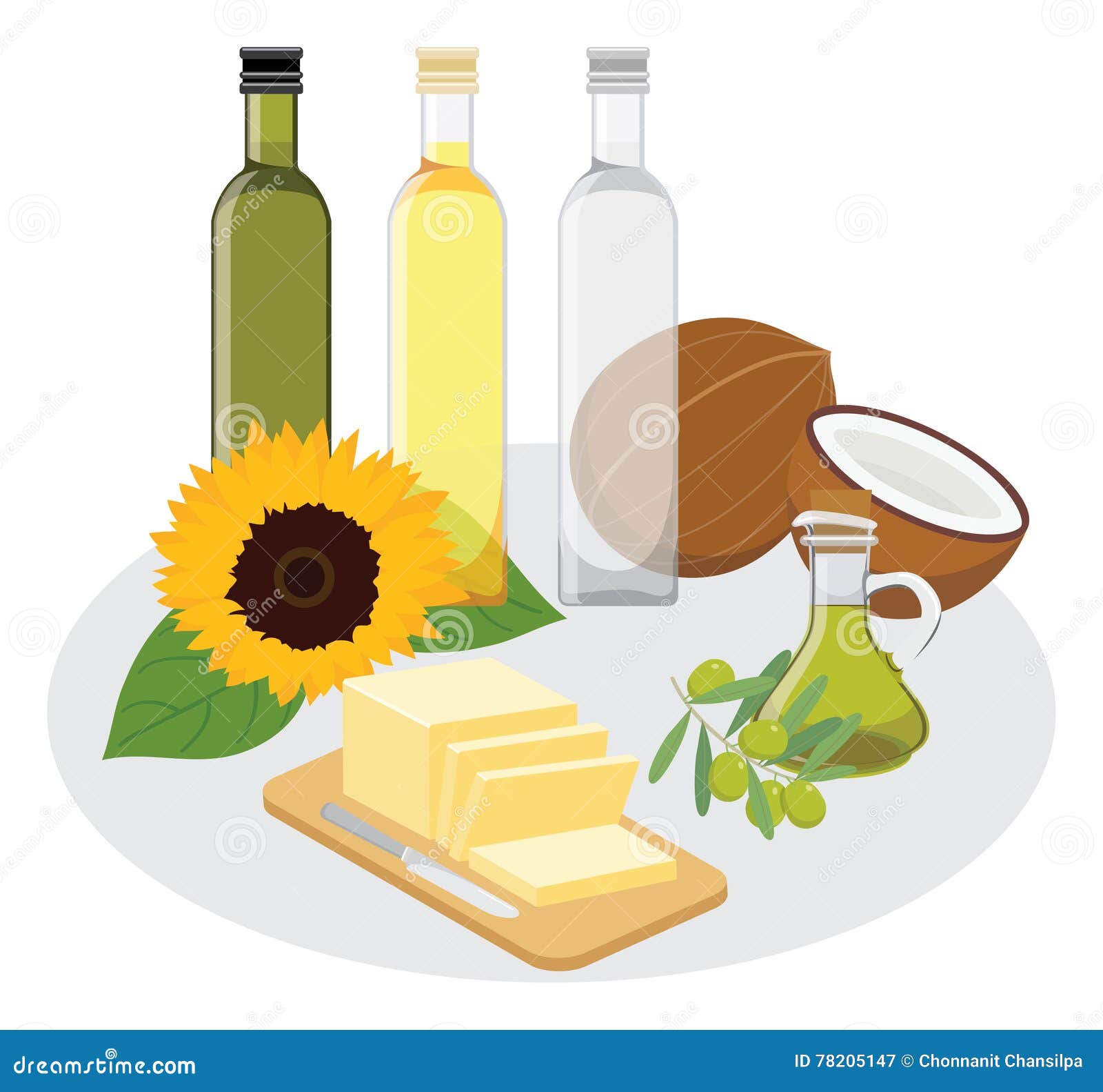 Coma Las Grasas Sanas, Buenas Ilustración del Vector - Ilustración de ...