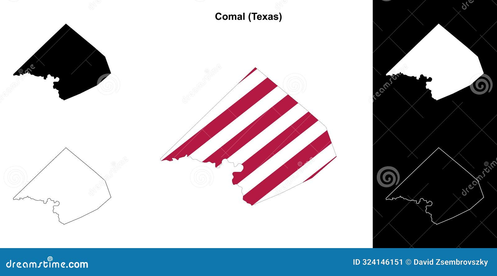 Map Of Comal County In Texas State On White Background. Single County ...