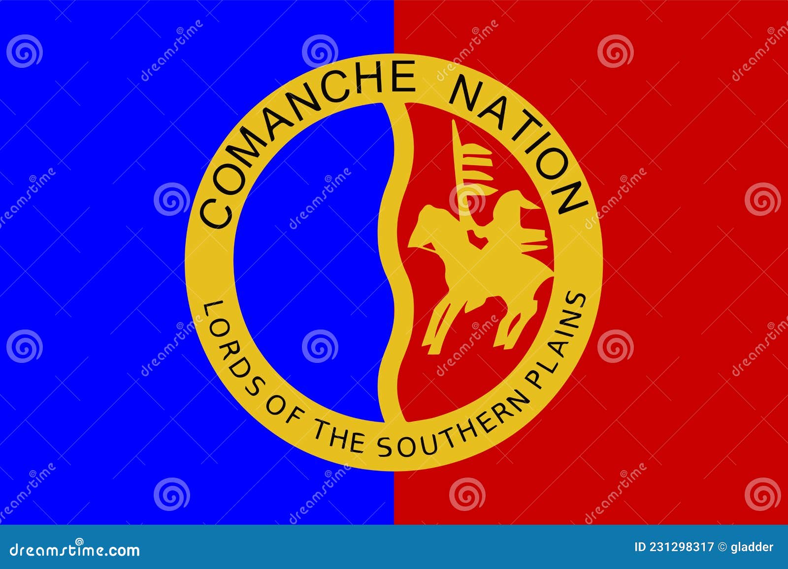 Comanche Nation Flag in Real Proportions and Colors, Vector Stock ...